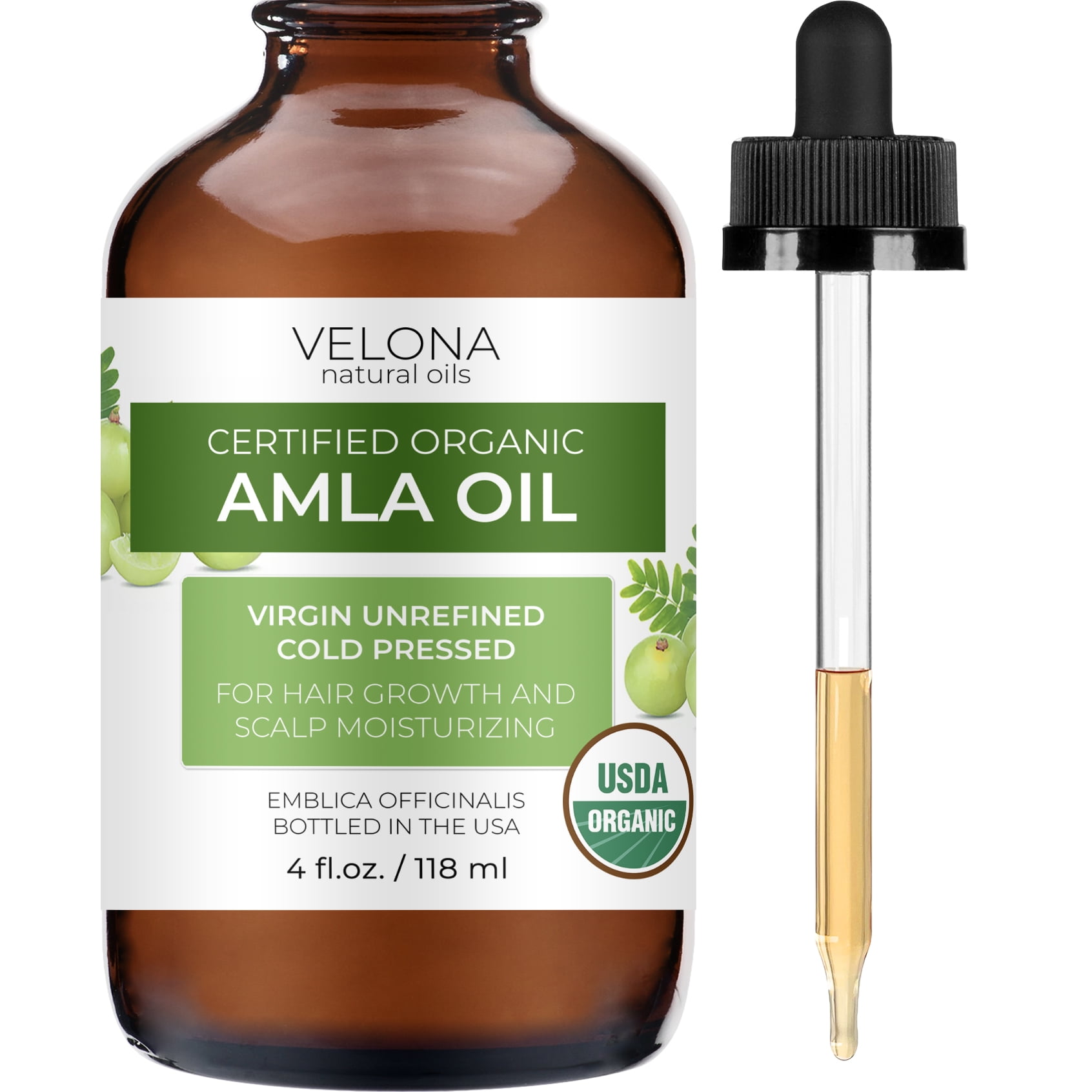 Velona USDA Certified Organic Amla Oil - 4 oz | Pure, Natural, Extra ...
