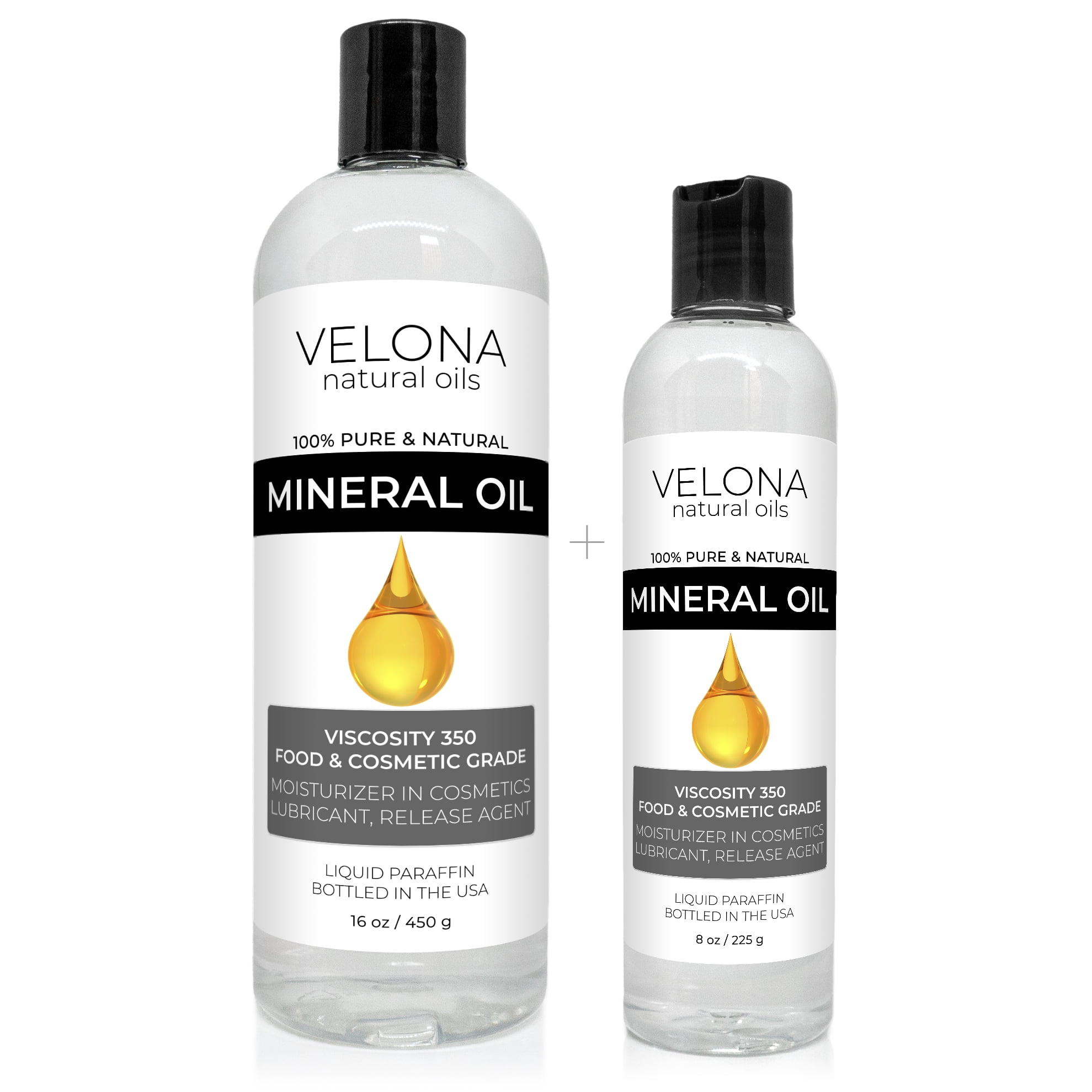 Velona Food Grade Mineral Oil 350 Viscosity NF USP Grade - 24 oz | for ...
