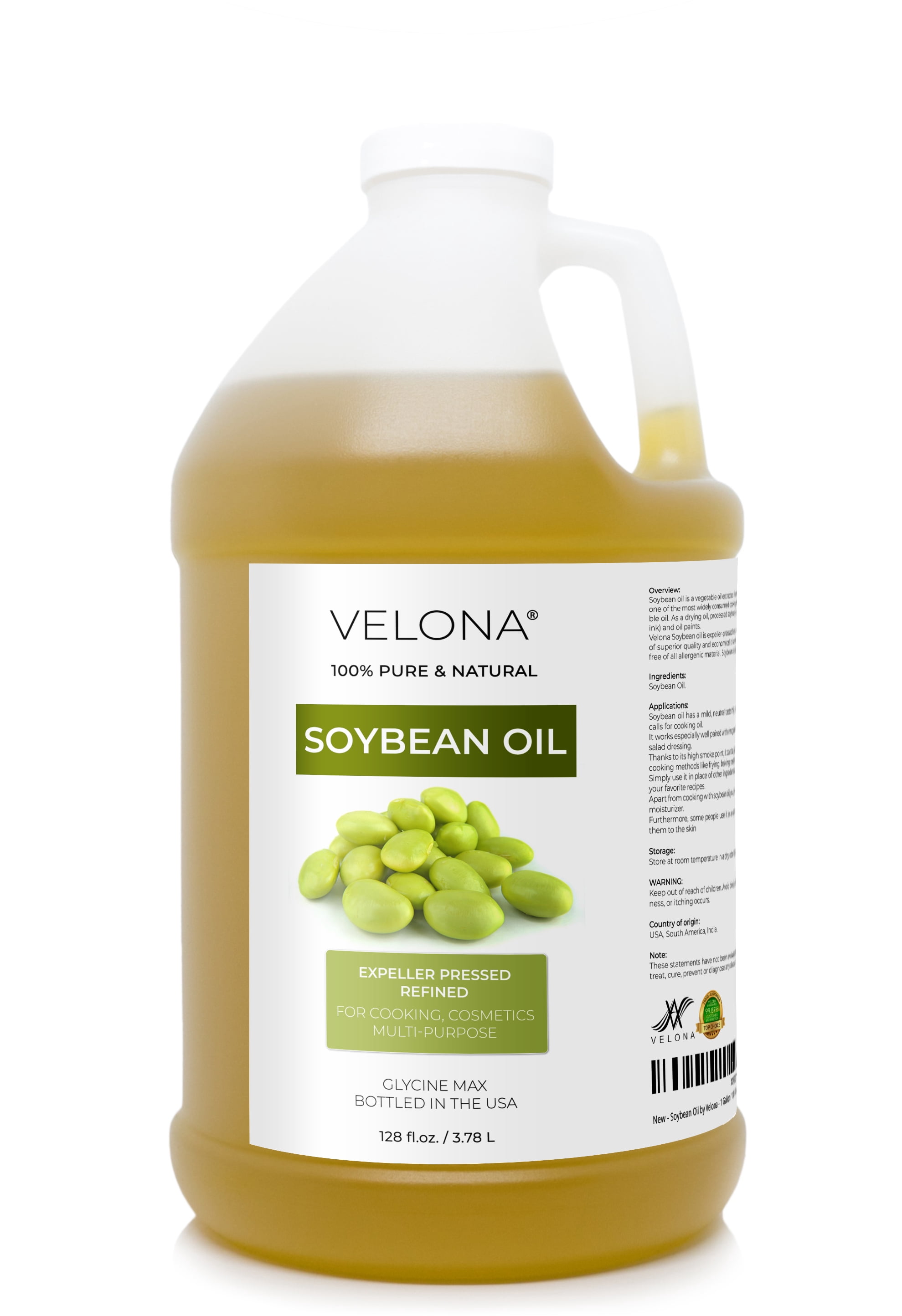Velona Soybean Oil - 1 Gallon / 128 Fl Oz | 100% Pure and Natural ...