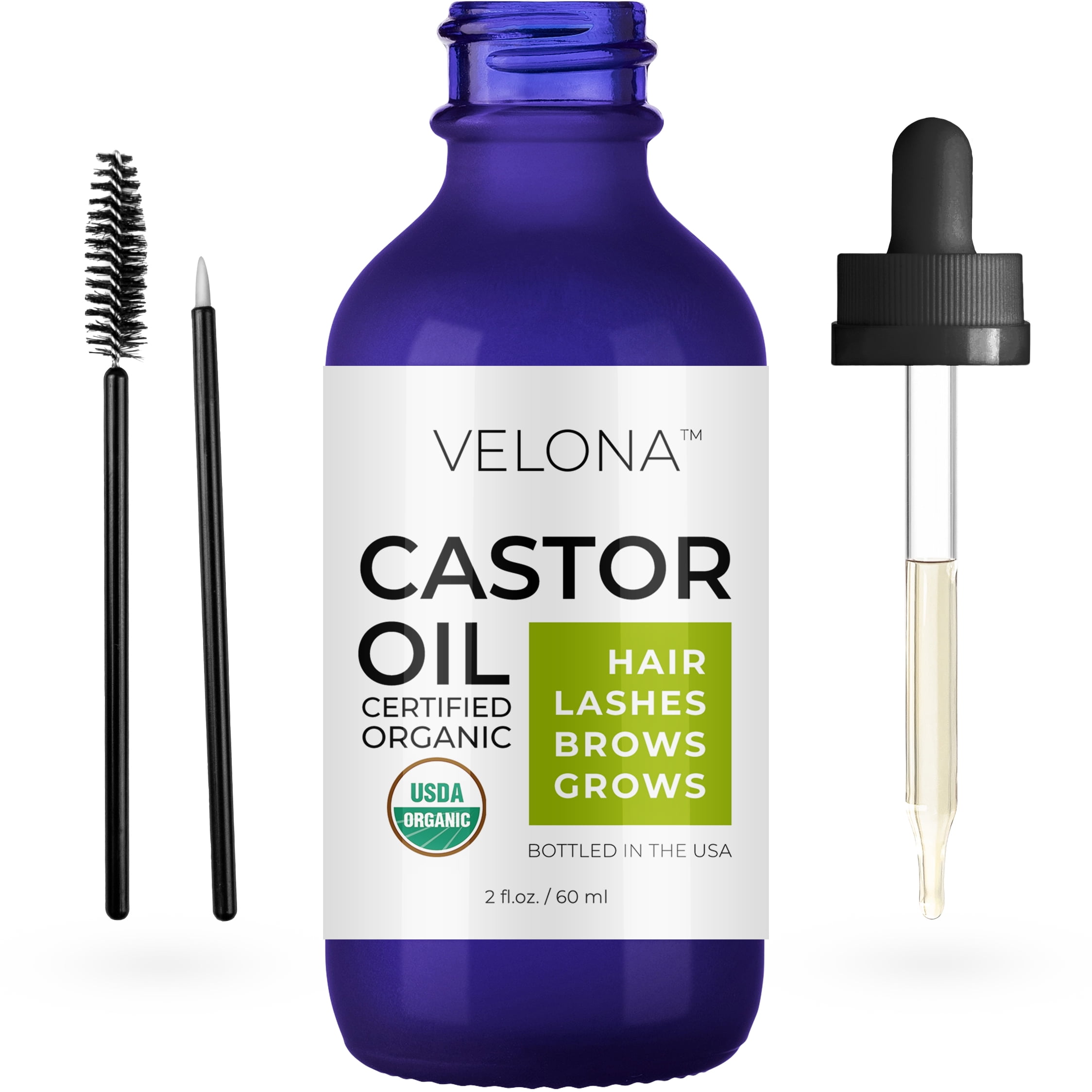 Velona Organic Castor Oil - 2 oz | For Hair, Eyes | Cold Pressed, USP ...
