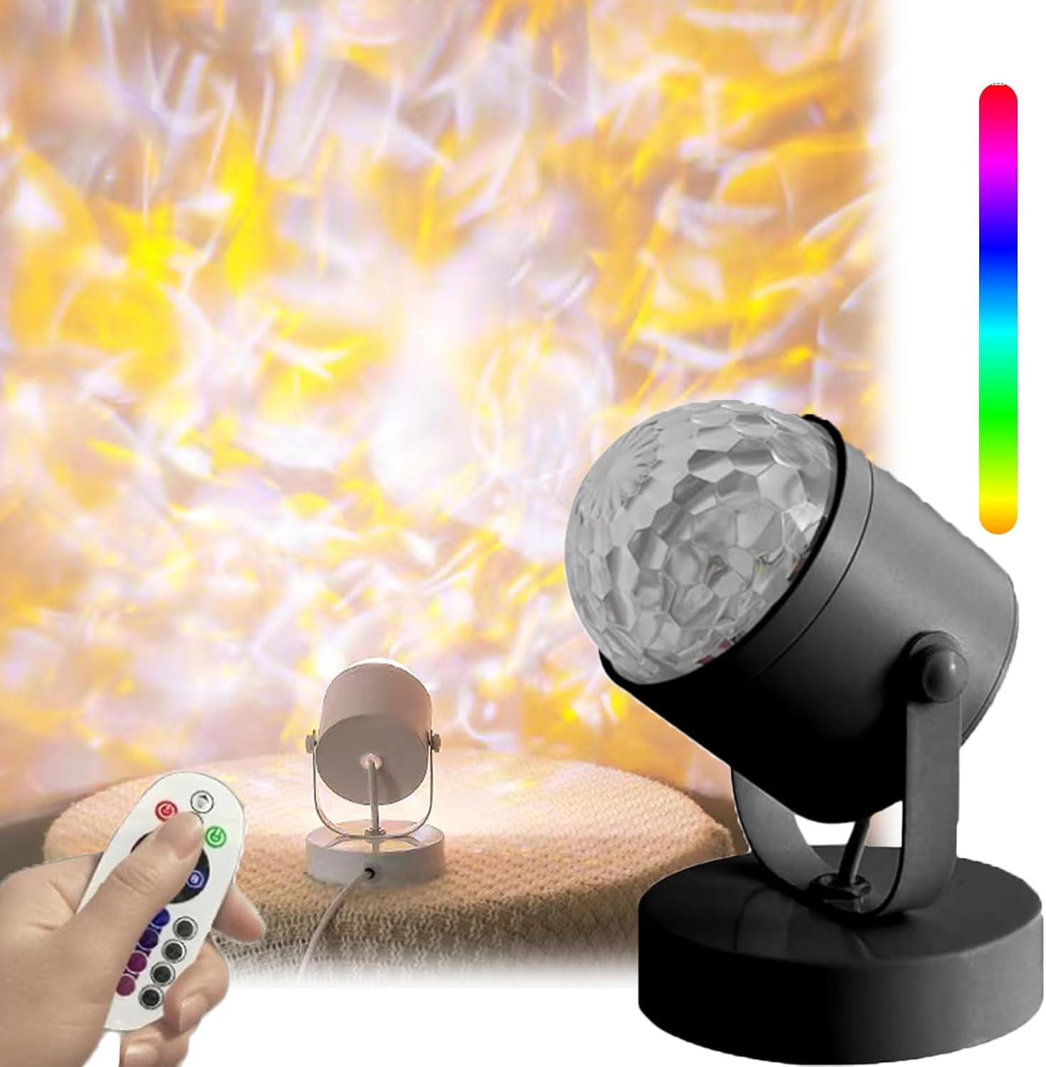 Velosphere Lamp, 16 Color Water Ripple Ambient Night Light with Remote ...