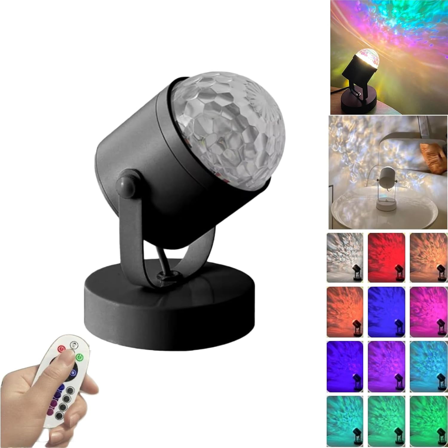 Velosphere Lamp, 16 Color Water Ripple Ambient Night Light, Water ...