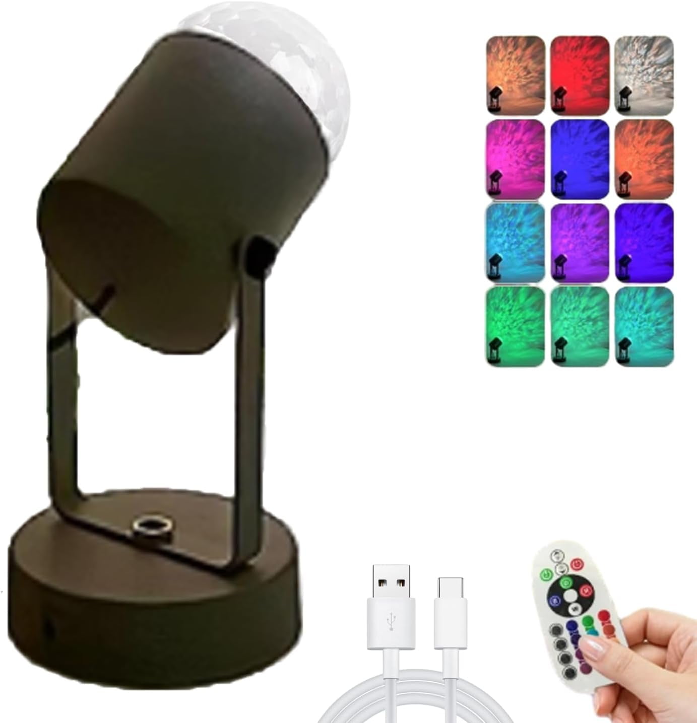Velosphere Lamp, 8/16 Colors Lights Projector, Dynamic Ripple Effect ...
