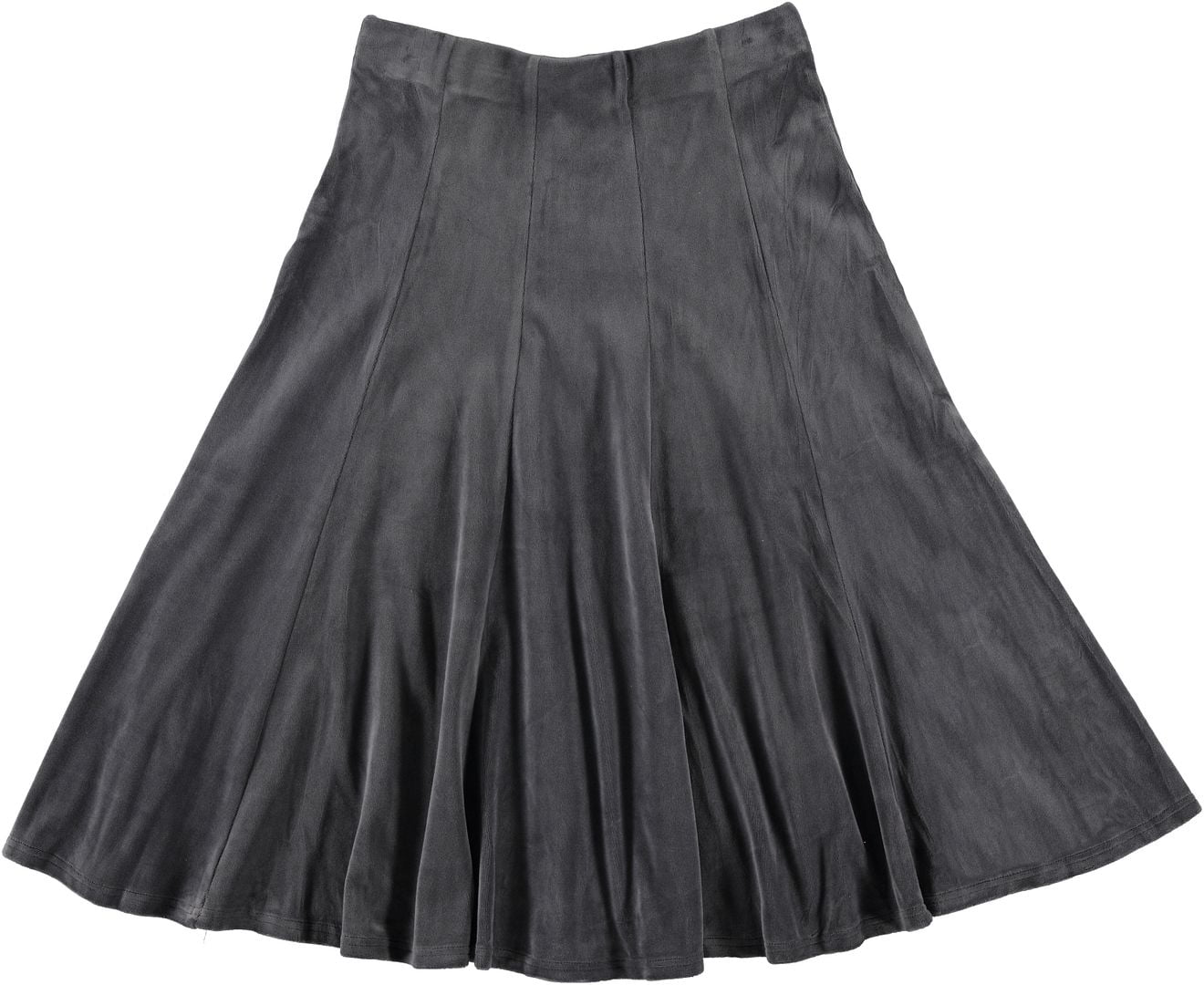 Velour Panel Midi Skirt For Women By BGDK- 27 Inch Length Pleated Skirt ...