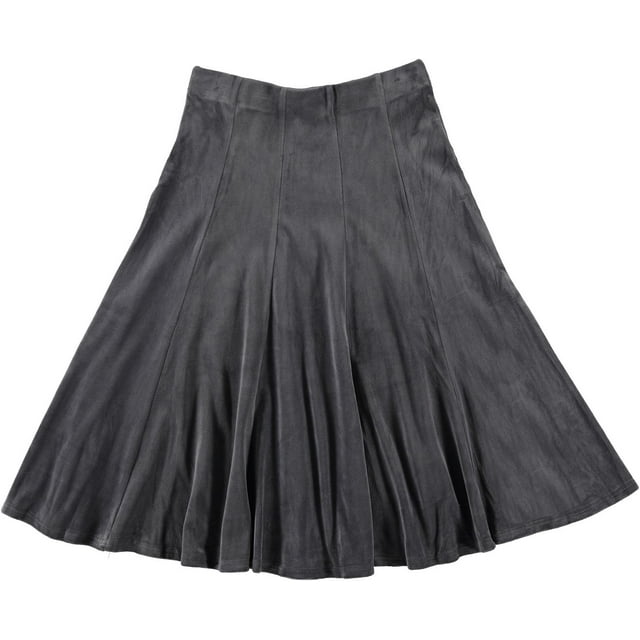 Velour Panel Midi Skirt For Women By BGDK- 27 Inch Length Pleated Skirt ...