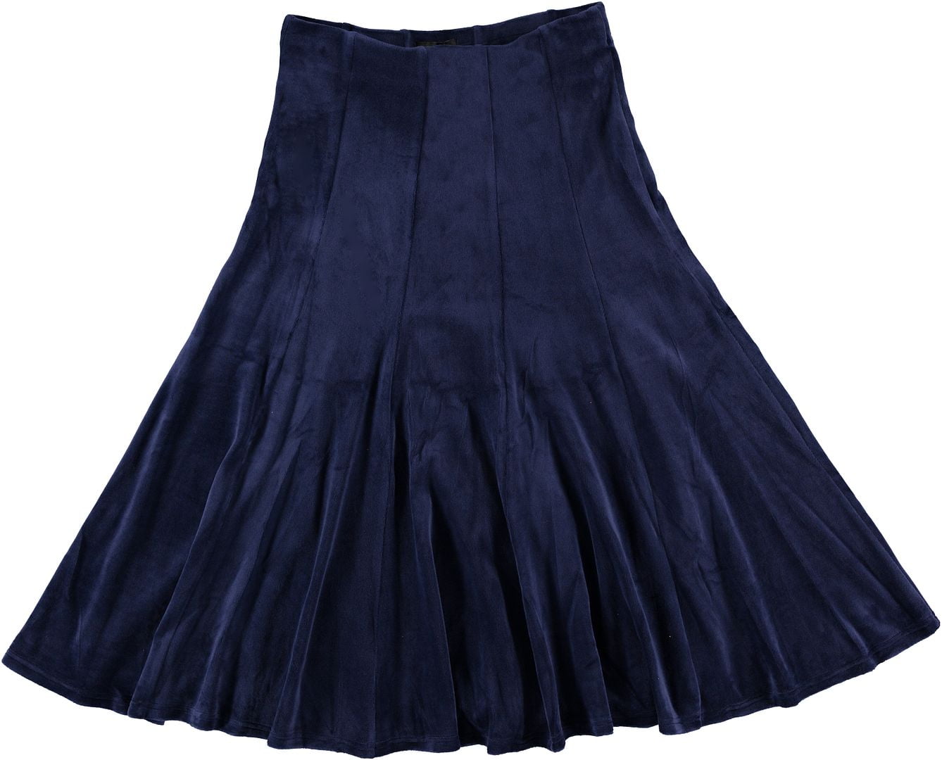 Velour Panel Midi Skirt For Women By BGDK- 27 Inch Length Pleated Skirt ...