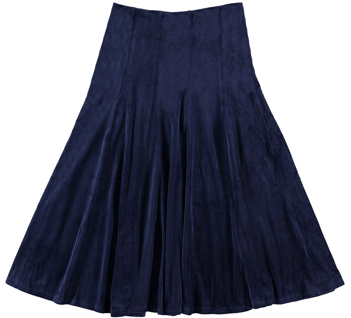 Velour Panel Midi Skirt For Women By BGDK- 33 Inch Length Pleated Skirt ...