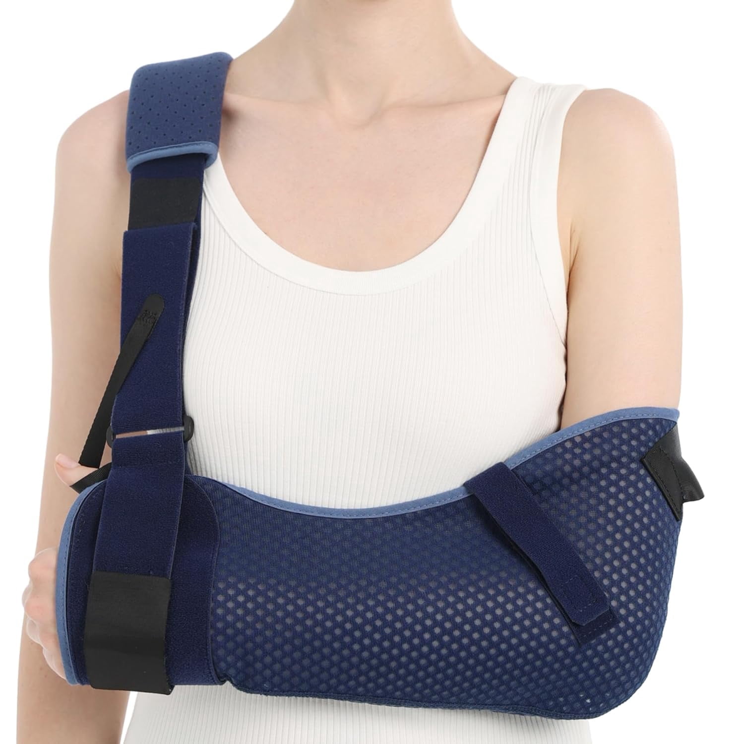 Velpeau Arm Sling, Ventilated Mesh Support Brace, Waist Strap, Medium ...
