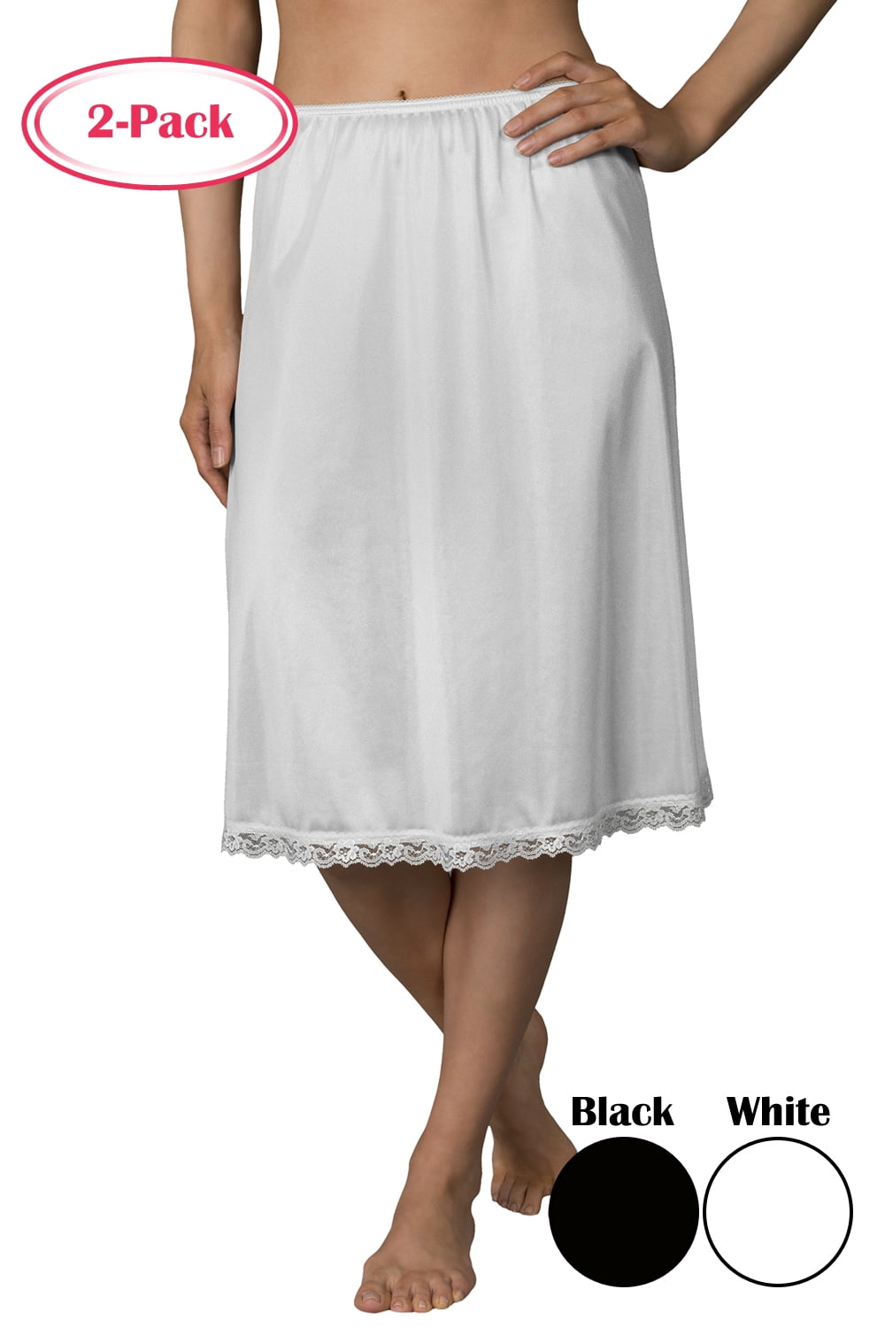 Velrose Lingerie Nylon Skirt Half Slip, 2-Pack 2725/2725X-2PK - Walmart.com