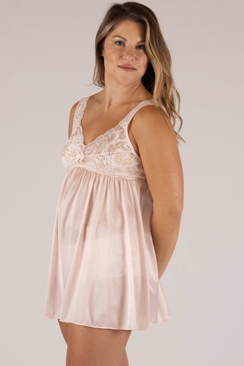 Shadowline Lingerie by Velrose Lace Vintage Babydoll Nightie 33737/33737X - Walmart.com