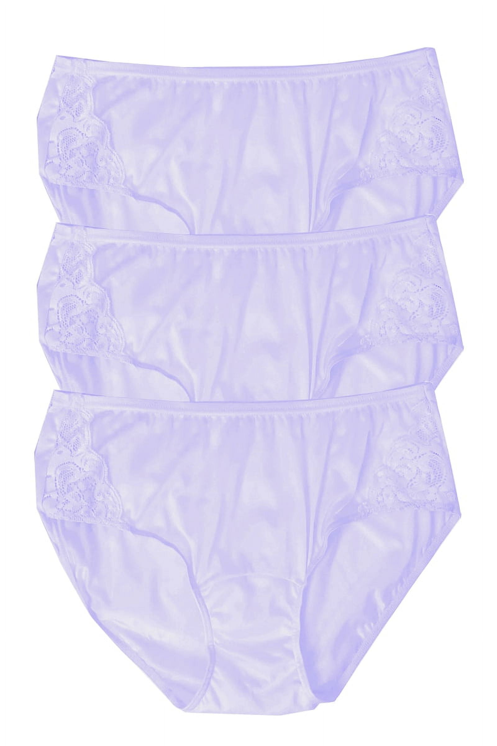 Velrose Lingerie Shadowline Nylon Hipster Panty with Lace, 3-Pack 11182 ...