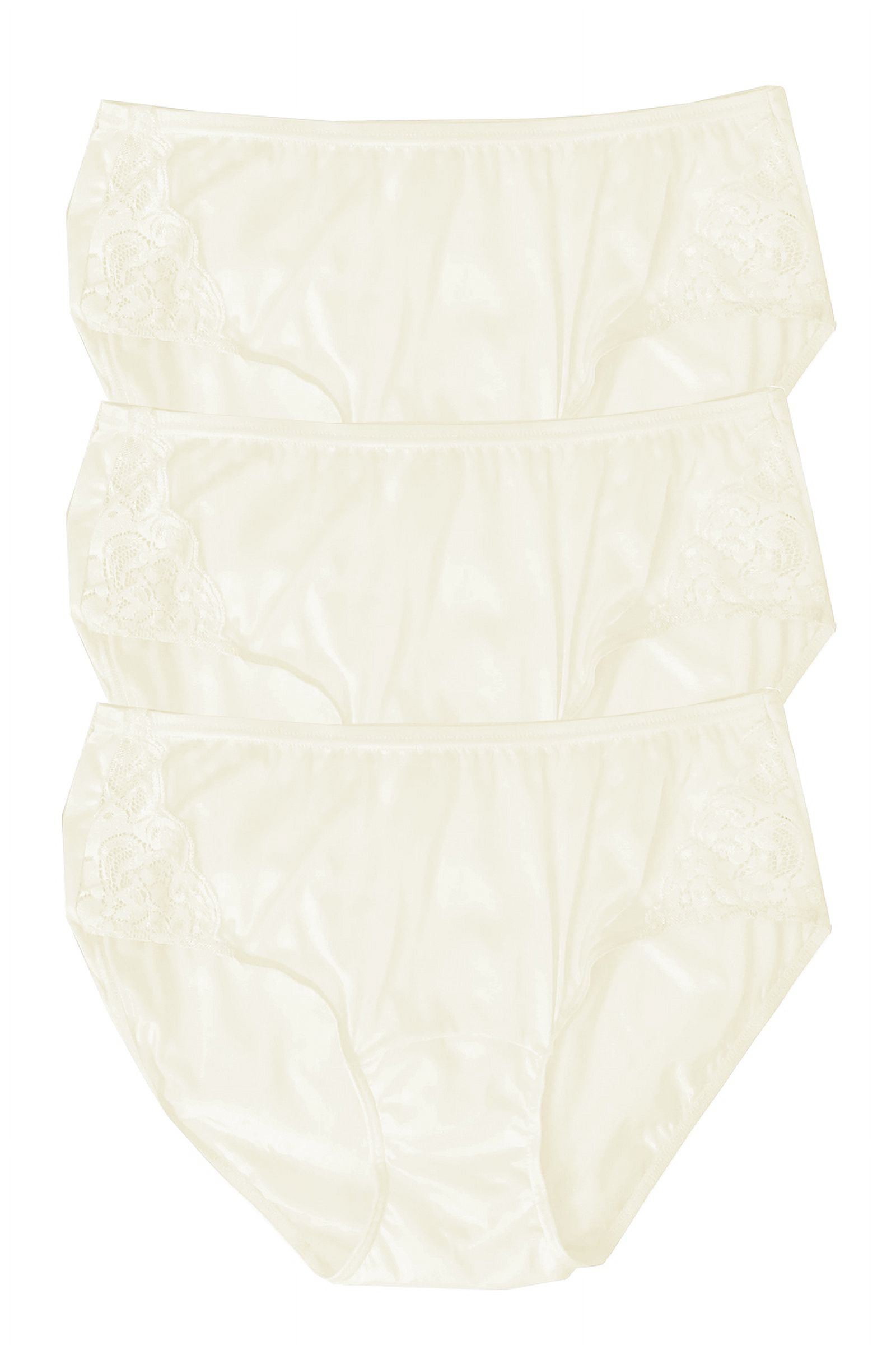 Velrose Lingerie Shadowline Nylon Hipster Panty with Lace, 3-Pack 11182 ...