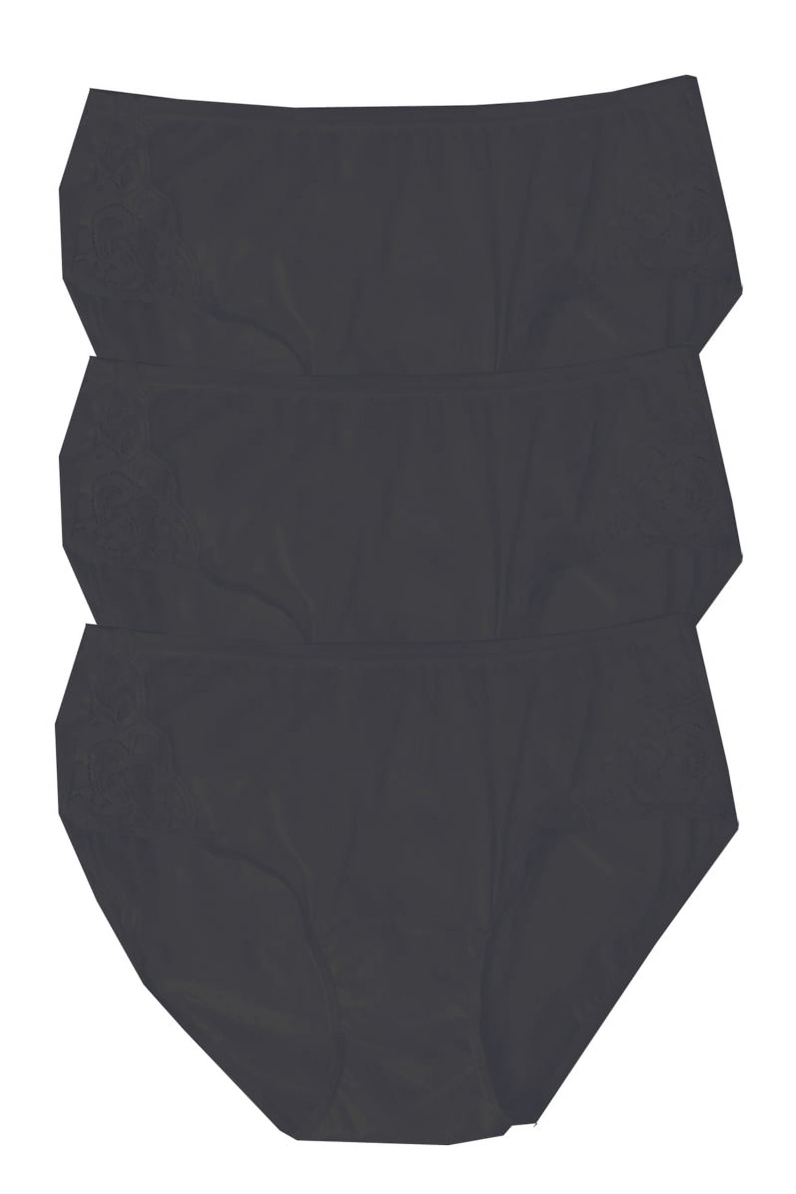 Velrose Lingerie Shadowline Nylon Hipster Panty with Lace, 3-Pack 11182 ...