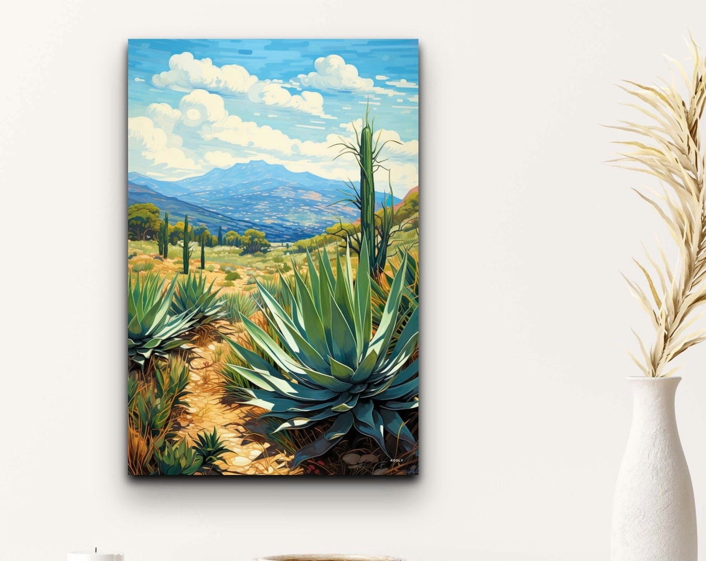 Velto A Bunch Of Agave In The Desert In Style Wall Art Canvas, 12x18 ...