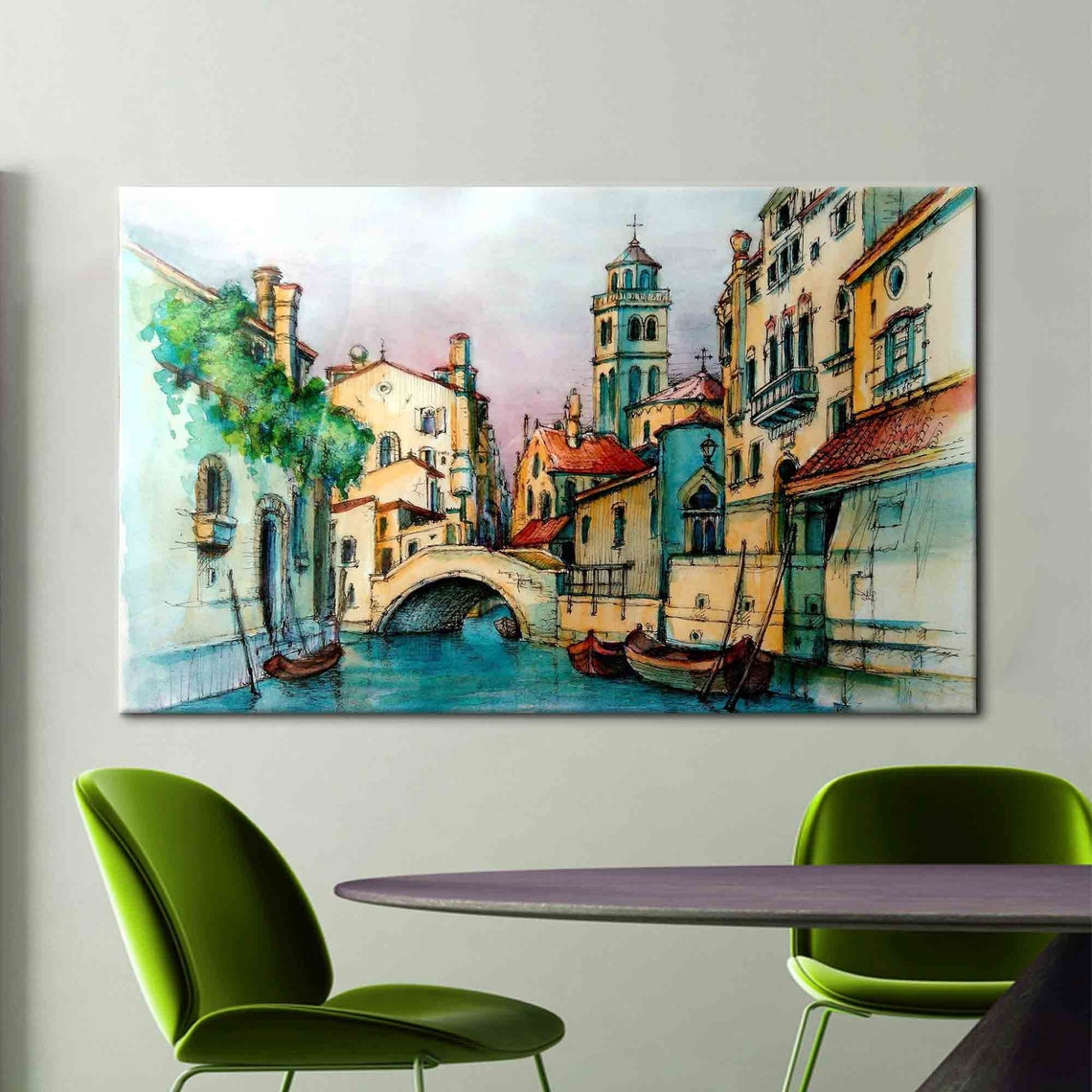 Velto Abstract Venice Art, View Abstract Landscape Art Canvas ...