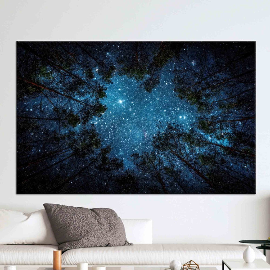 Velto Beautiful Starry Sky, View Canvas, Forest Landscape Canvas, Night ...