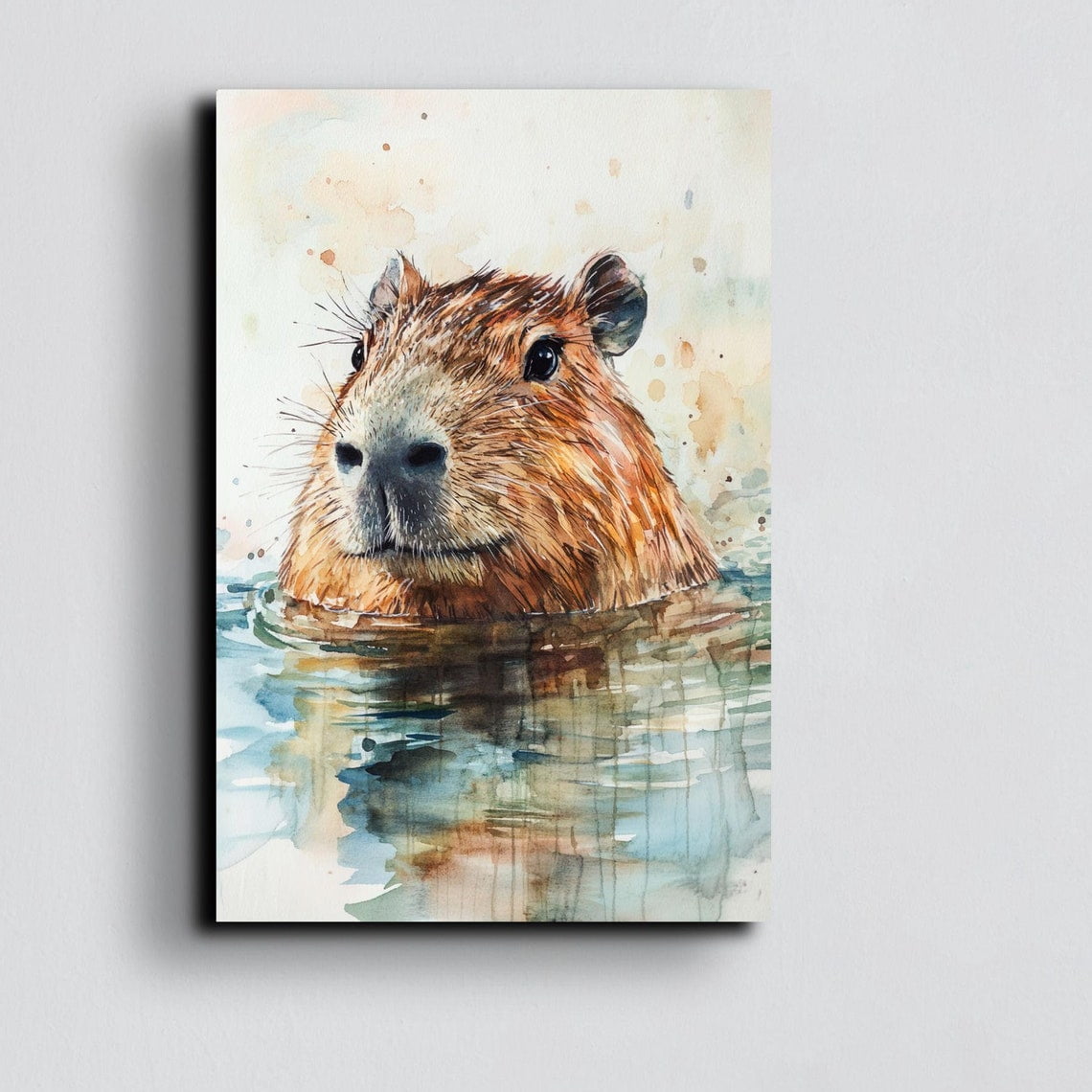 Velto Capybara Canvas Capybara Animal Wall Art Canvas, 8x10 0.75-Inch ...