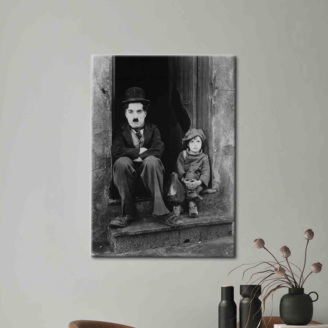 Velto Charlie Chaplin With The Kid, Charlie Chaplin With Kid Canvas ...