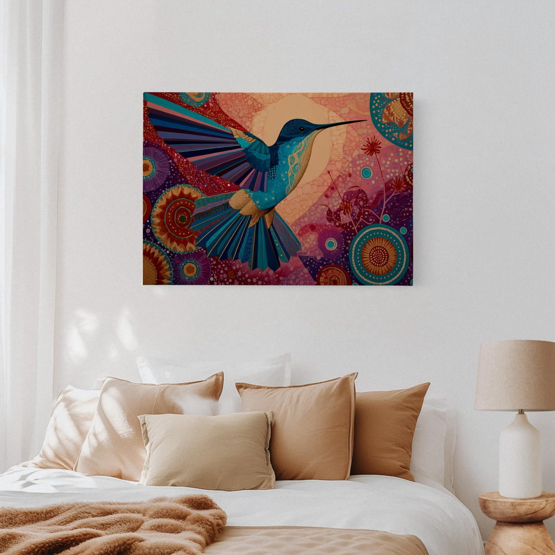 Velto Colorful Hummingbird Art – Indigenous-Inspired Bird With Vibrant ...