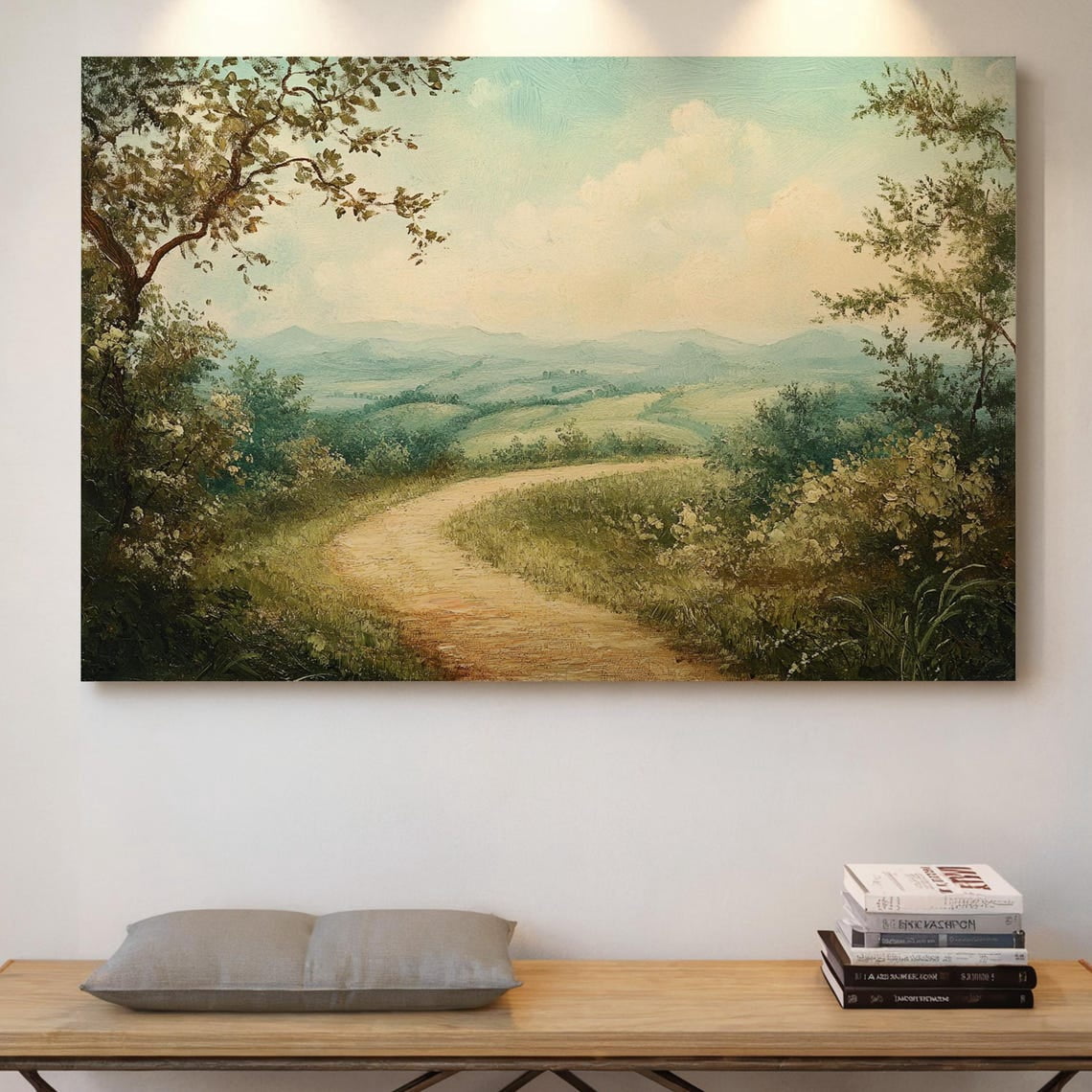 Velto Countryside Landscape Canvas Art Vintage Rustic Rolling Hills ...