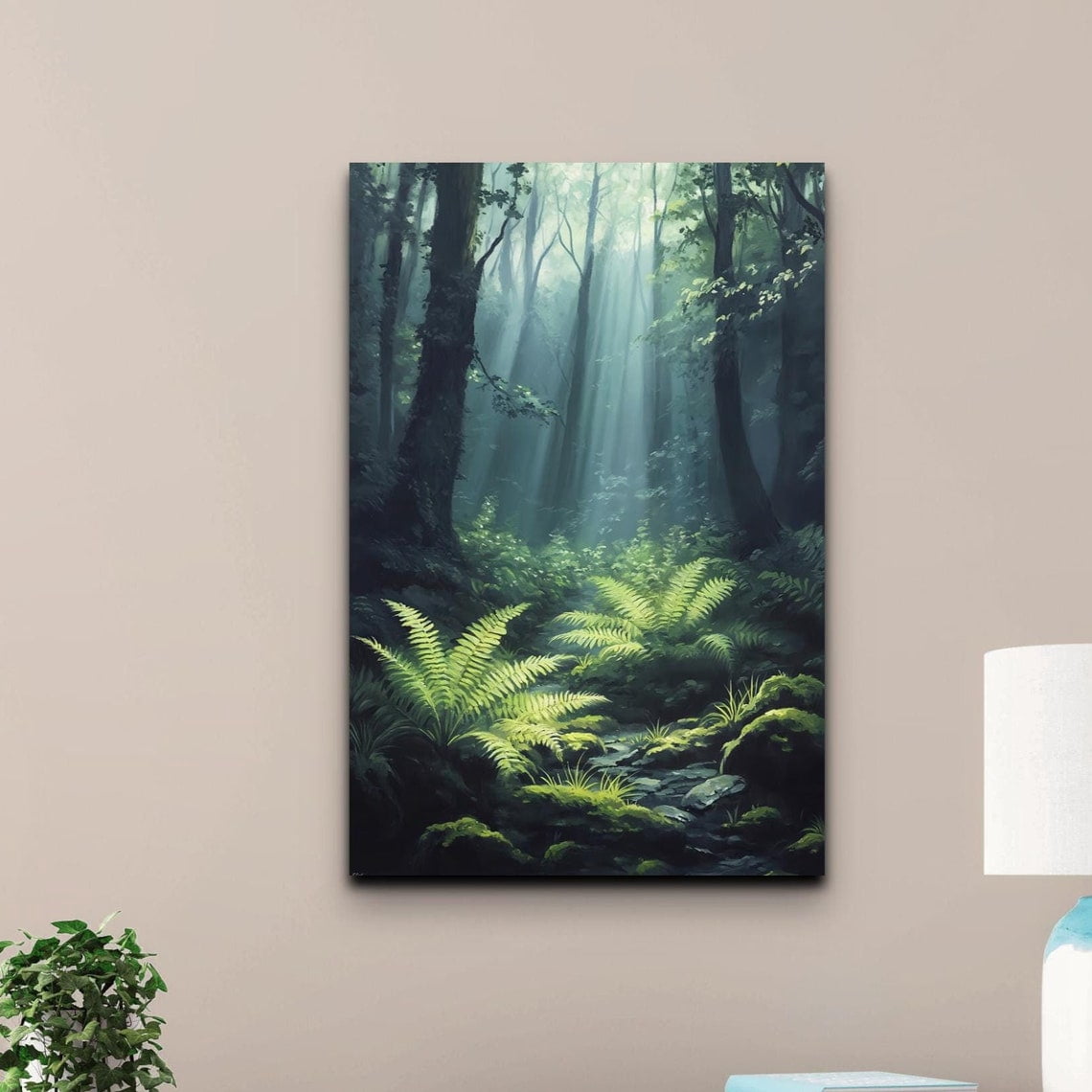 Velto Enchanted Forest Fern Canvas Art Gothic Dark Academia ...