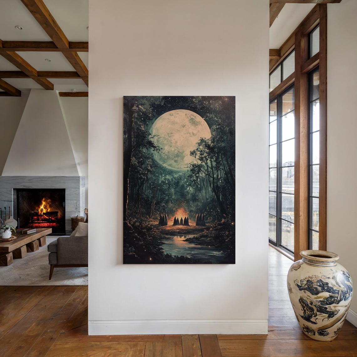 Velto Forest Moonlight Canvas Art Enchanting Night Scene Mystical ...