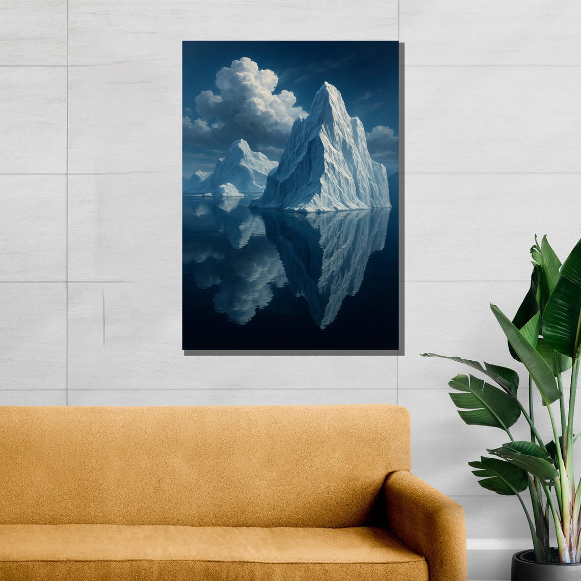 Velto Frozen Majesty – Iceberg And Cloud Reflection Canvas, Gift For ...