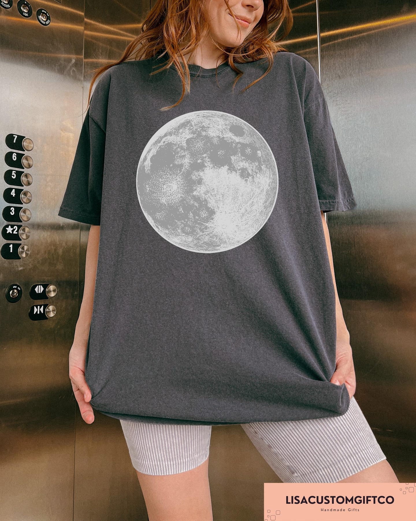 Velto Full Moon T-shirt, Celestial Boho Graphic Apparel, Outer Space ...
