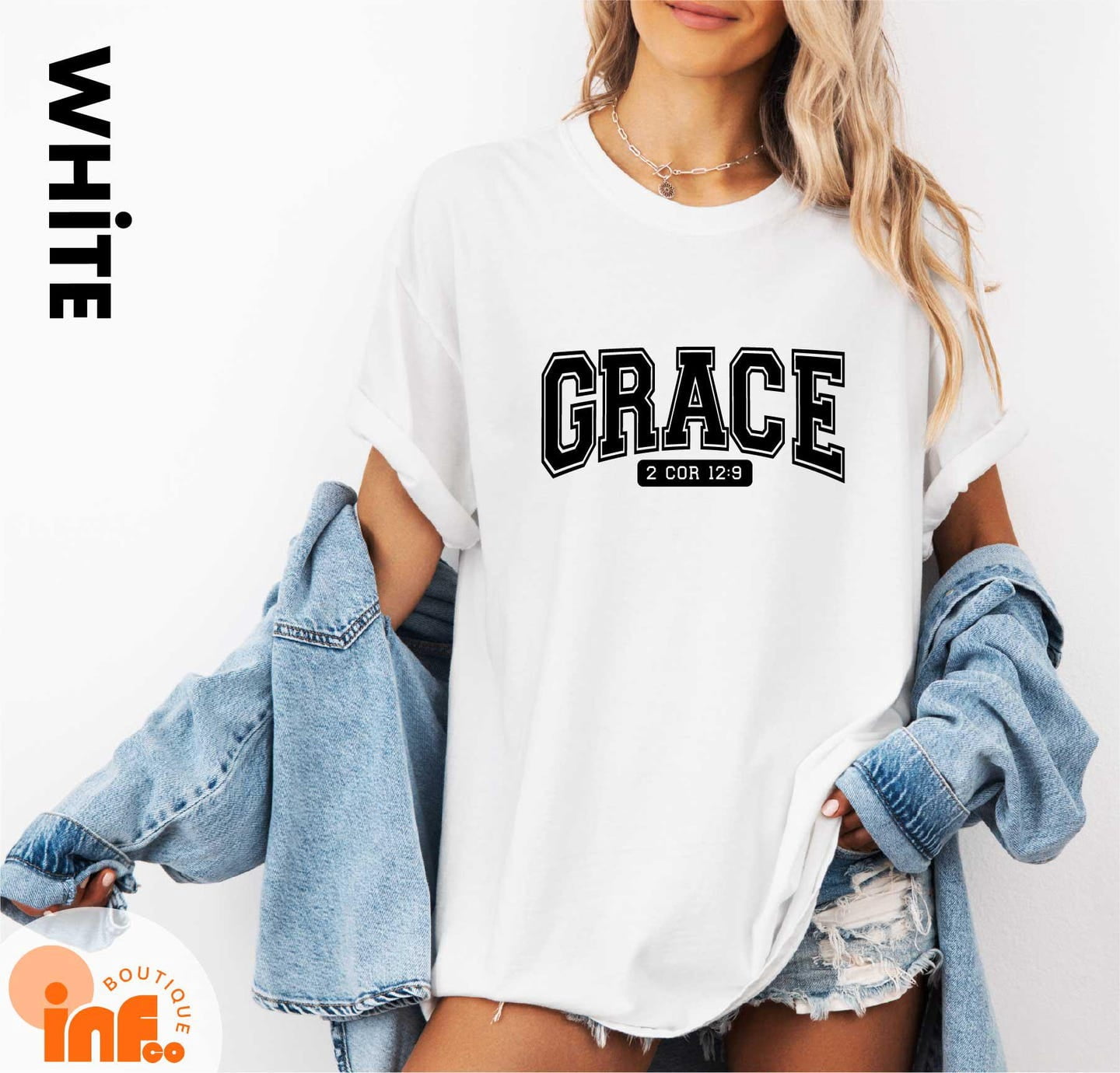 Velto Grace Bible Verse Shirt, 2 Corinthians 12:9 , Fall Christian T ...