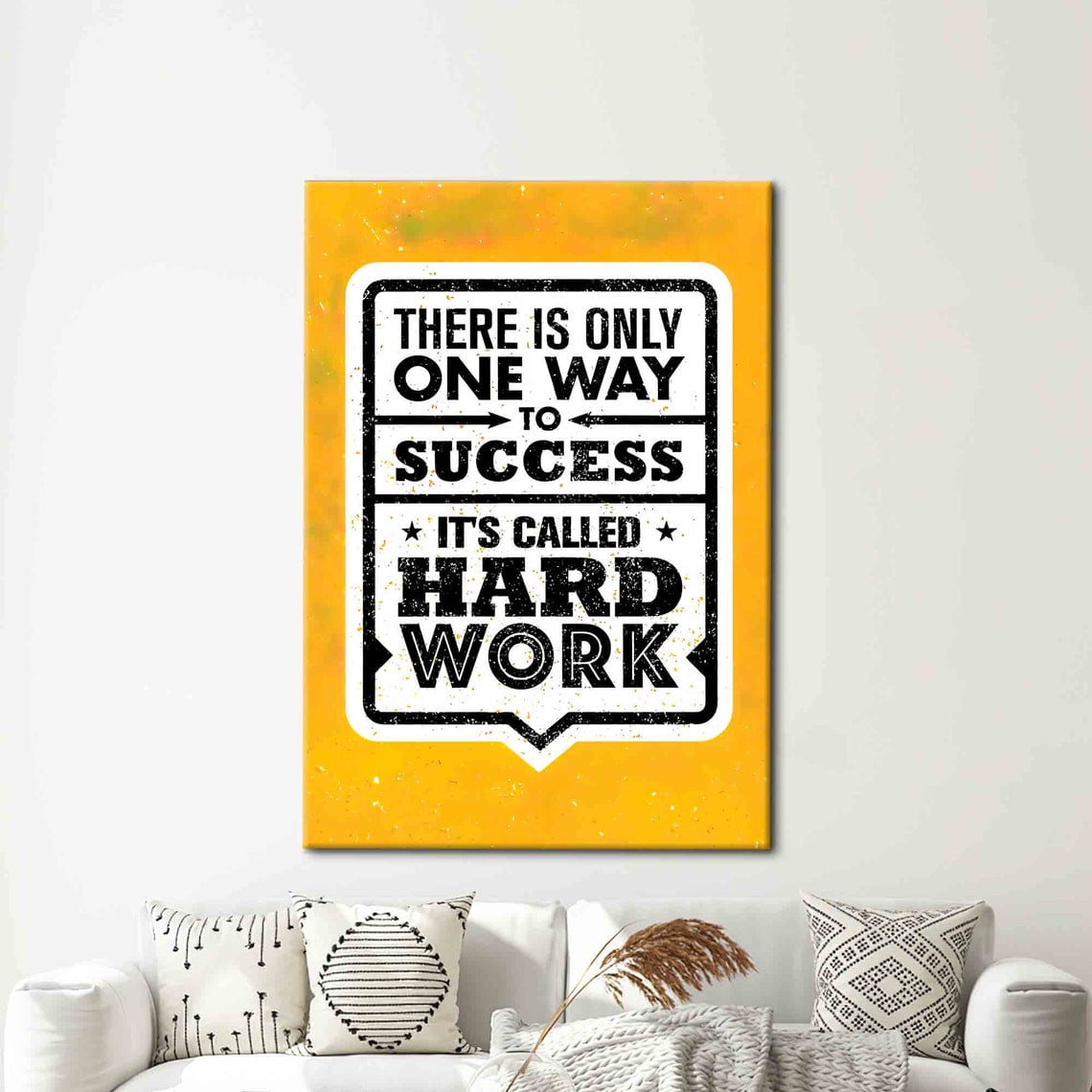 Velto Hard Work, Positive Artwork, Positive Quote Art Canvas, Workplace ...