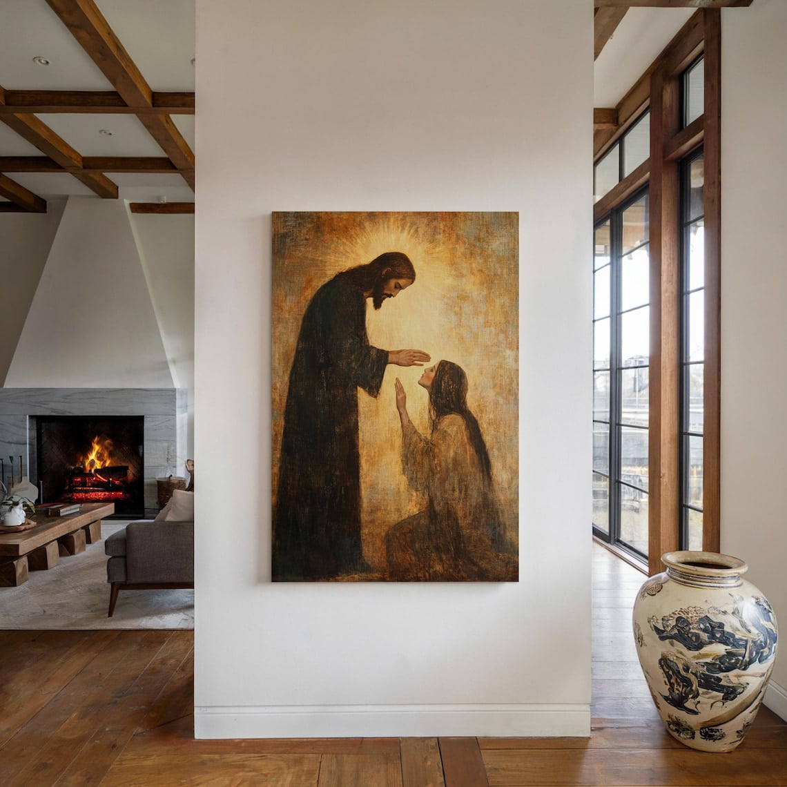 Velto Jesus Blessing A Devout Woman | Inspirational Christian Art ...