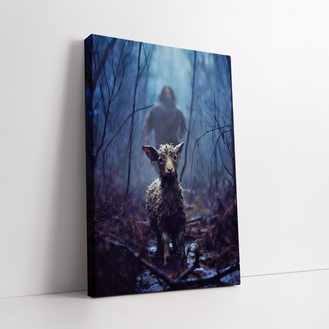 Velto Jesus Chasing The Lost Lamb Canvas - Lost Lamb And Jesus Wall Art ...