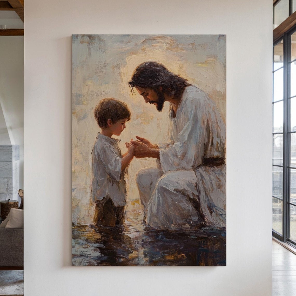 Velto Jesus and Child Canvas, Christian Wall Art, Inspirational Faith ...
