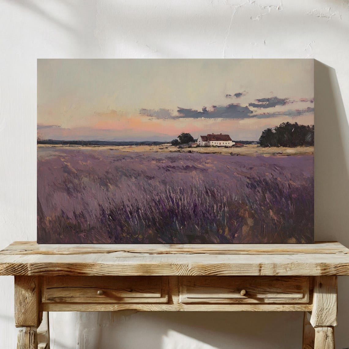 Velto Lavender Field Canvas Art Rural Countryside Meadow Illustration ...