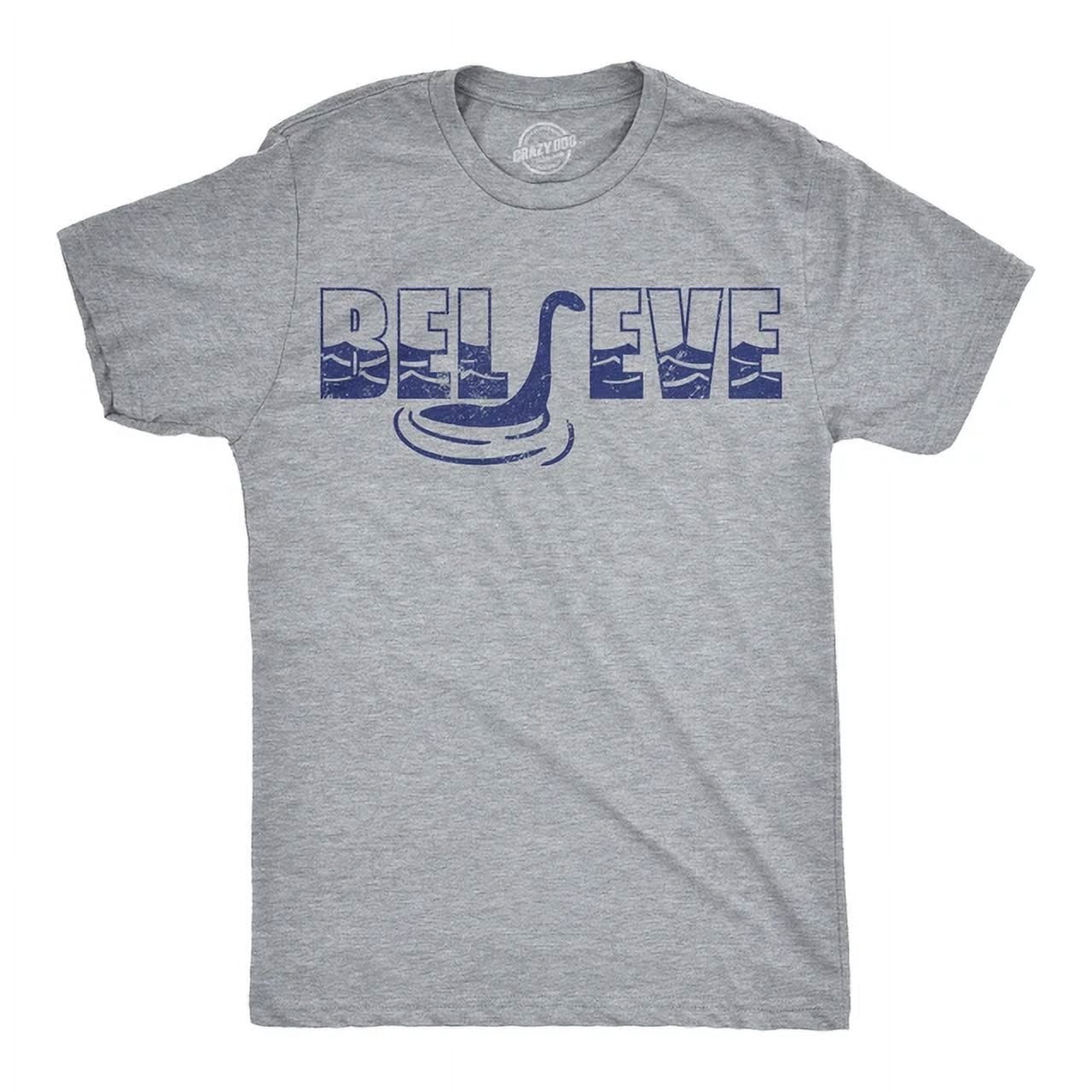 Velto Mens T-Shirt Believe Nessie Loch Ness Monster Graphic All Size S ...