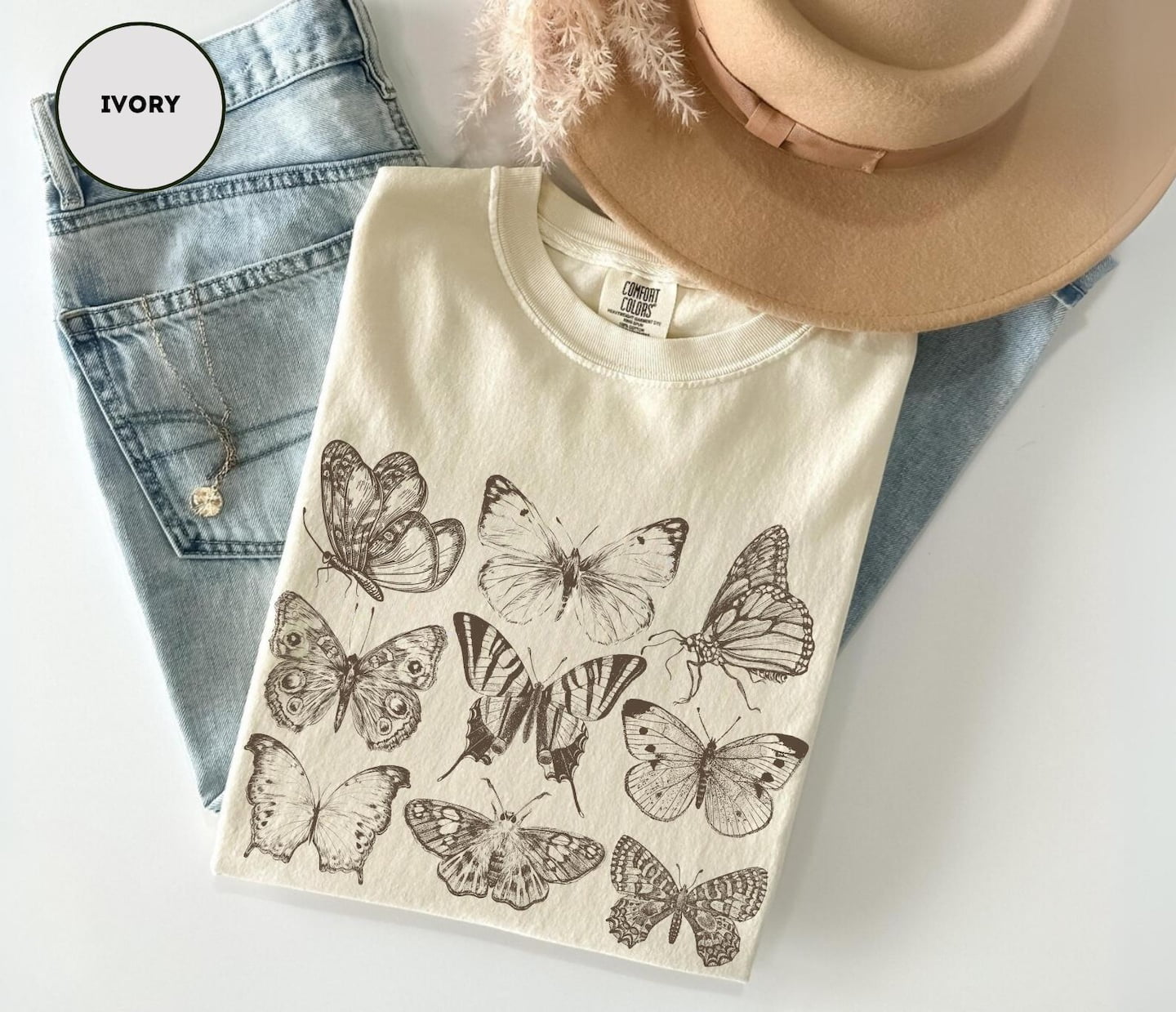 Velto Moth and Butterfly Graphic T-Shirt Insect Lover Dark Academia ...