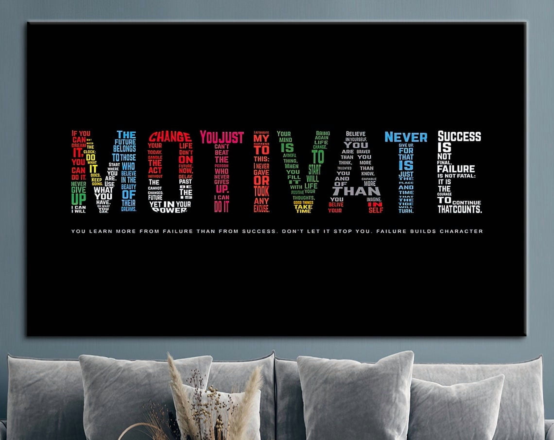 Velto Motivate, Workplace Art Canvas, Positive Wall Art, Positive ...
