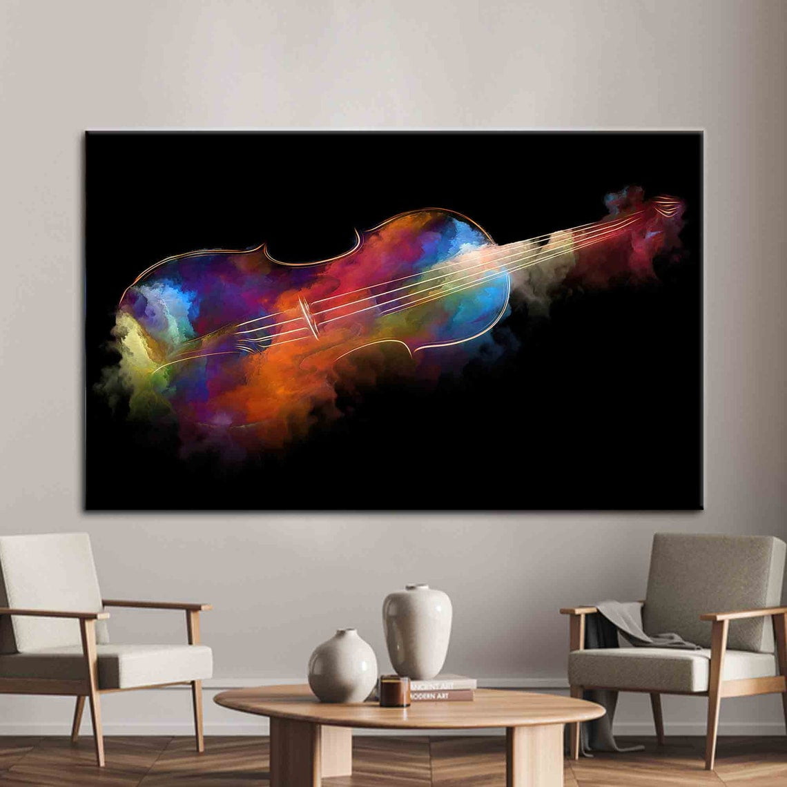 Velto Music Room Wall Decor, Colorful Violin Art, Musicians Gift Art ...