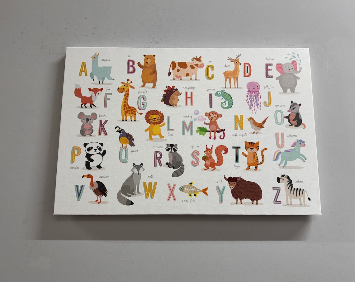 Velto Playroom Canvas, Educational Alphabet Canvas, Children Art ...