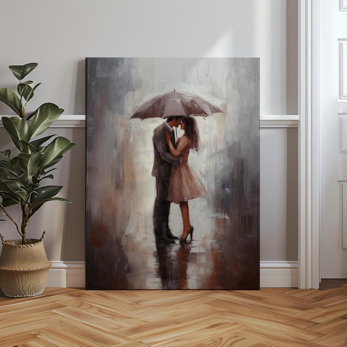 Velto Romantic Couple Under Umbrella, Rainy Day, Timeliness Intimate ...