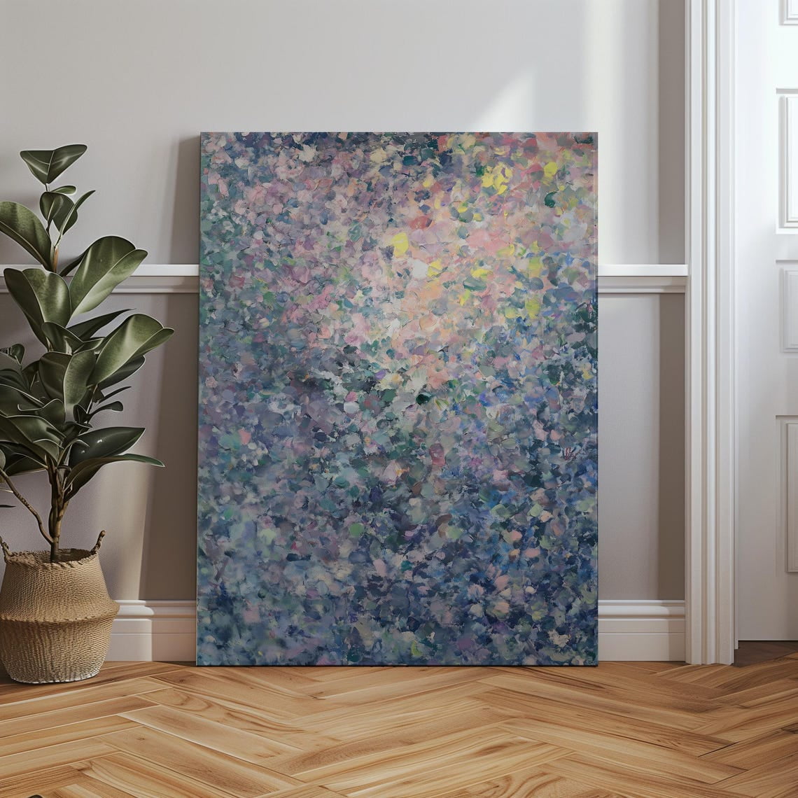 Velto Soft Purple Blue Tones Abstract, Modern Wall Decor, Contemporary ...