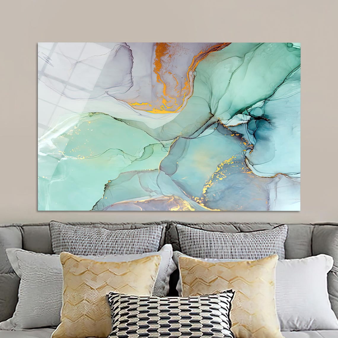 Velto Soft Tones Marble Glass Art, Decor Art, Contemporary Wall Art ...