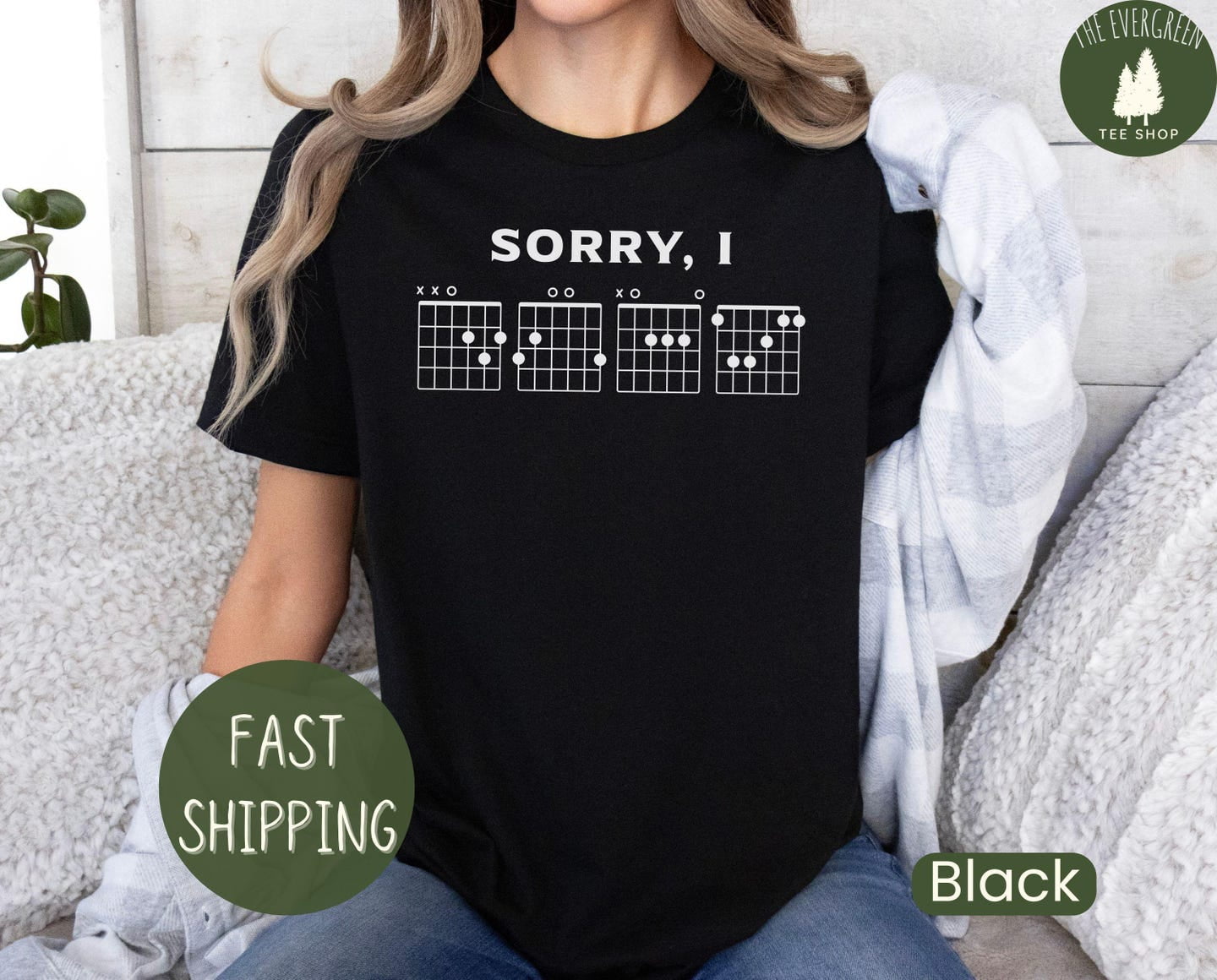 Velto Sorry I DGAF Guitarist Musician Rock Band Humor Graphic T-Shirt ...