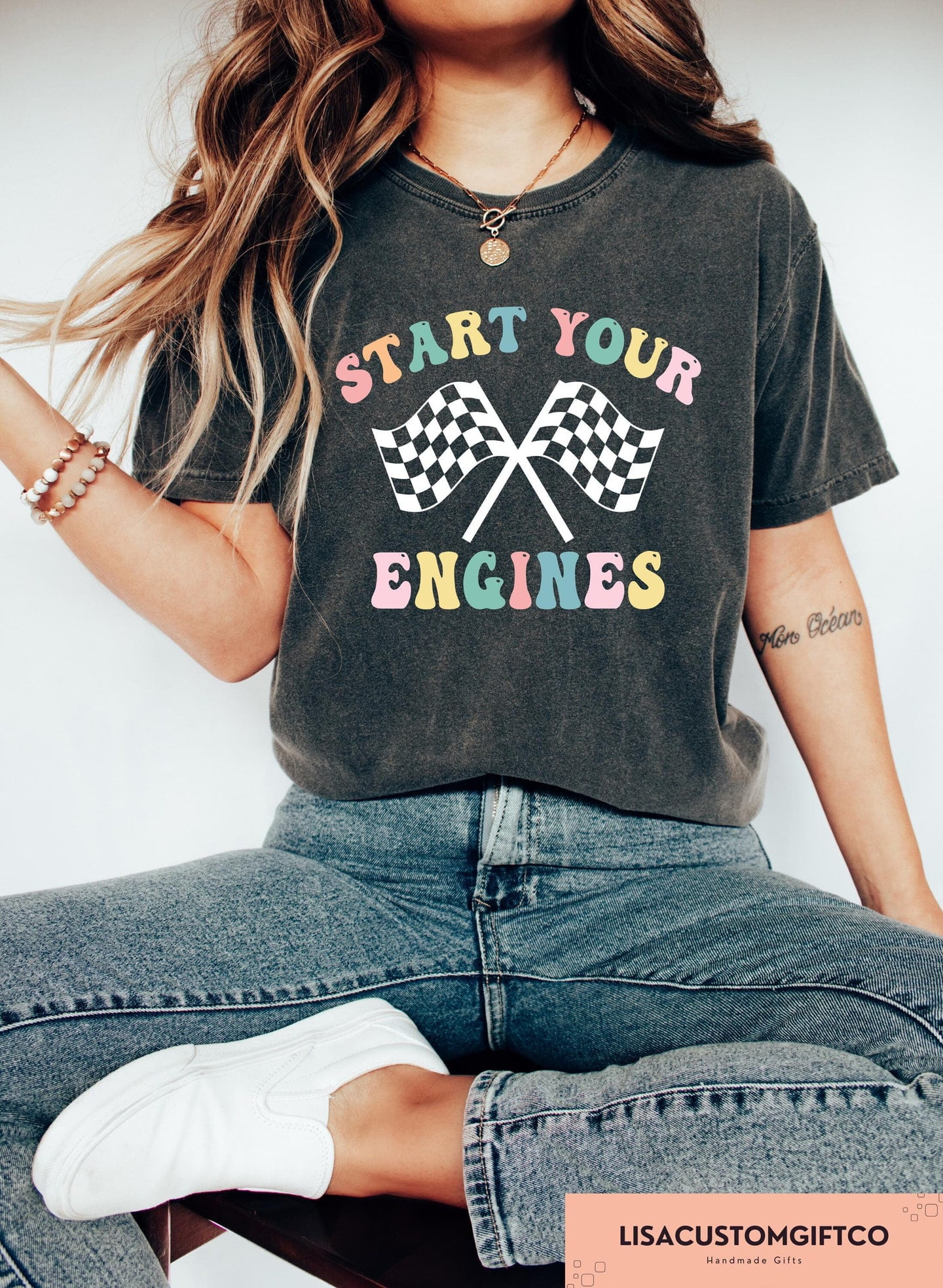 Velto Start Your Engines T-shirt, Retro Racing Graphic Apparel ...