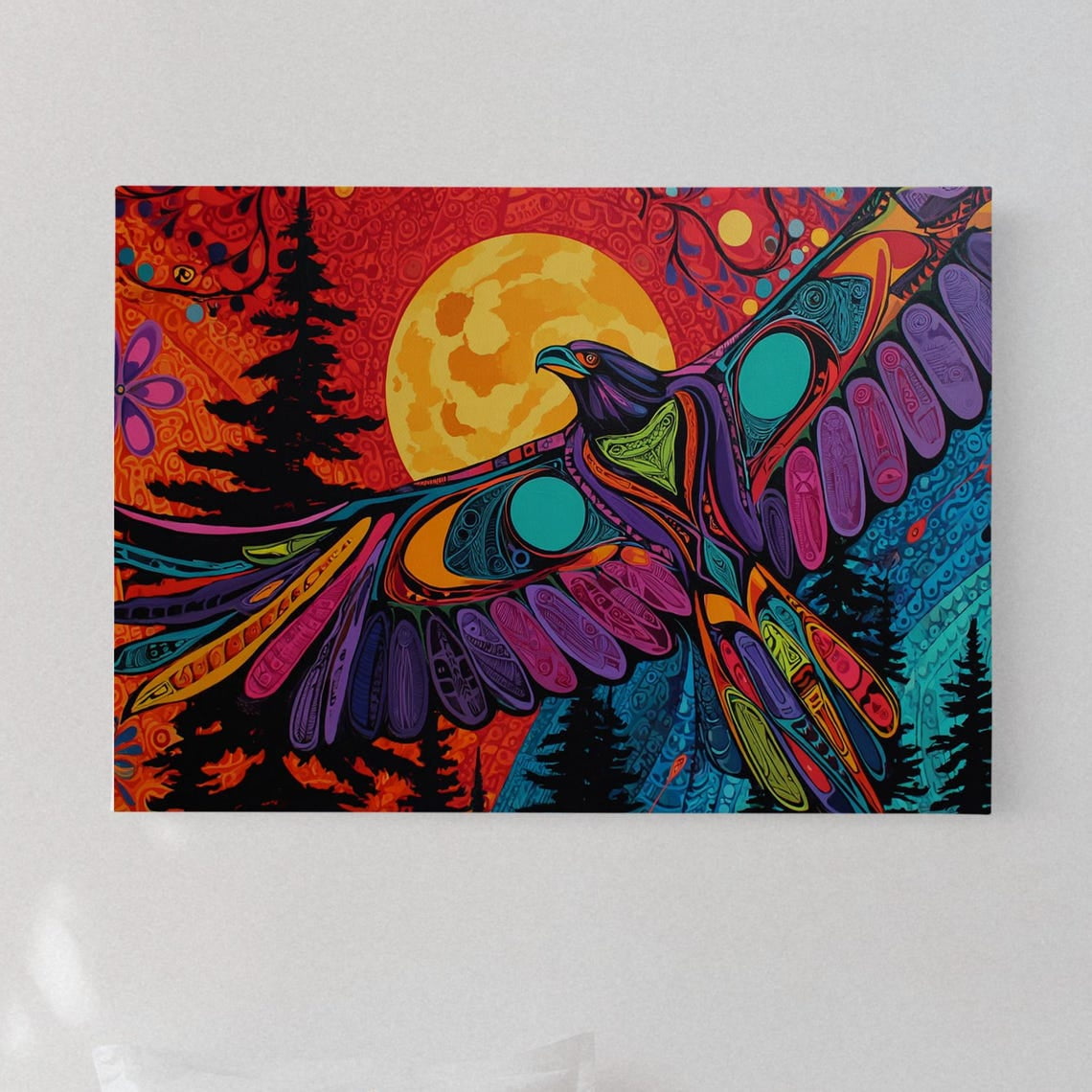 Velto Tribal Raven Wall Art – Bold Indigenous Spirit Bird Canvas With ...