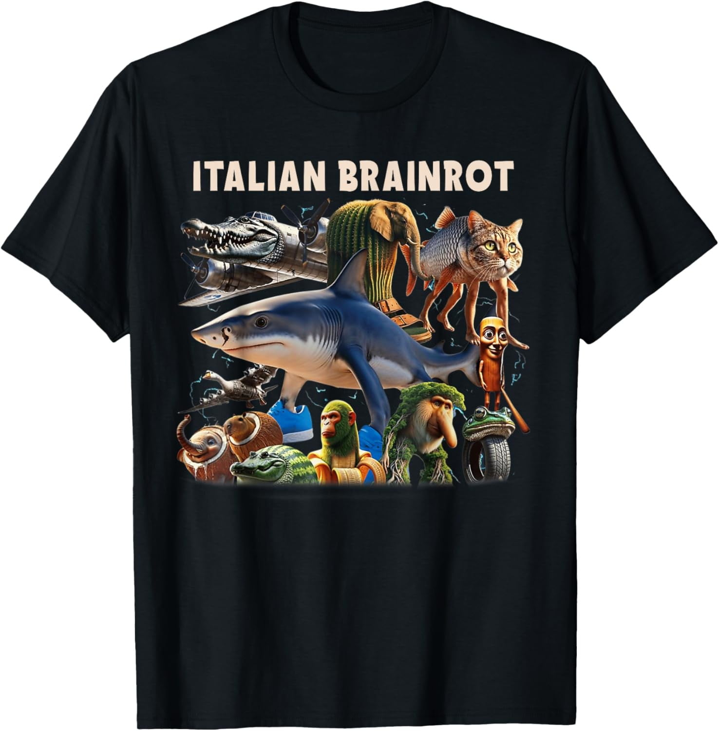 Velto Types of Italian Brainrot Character Hand Drawn for T-Shirt All ...