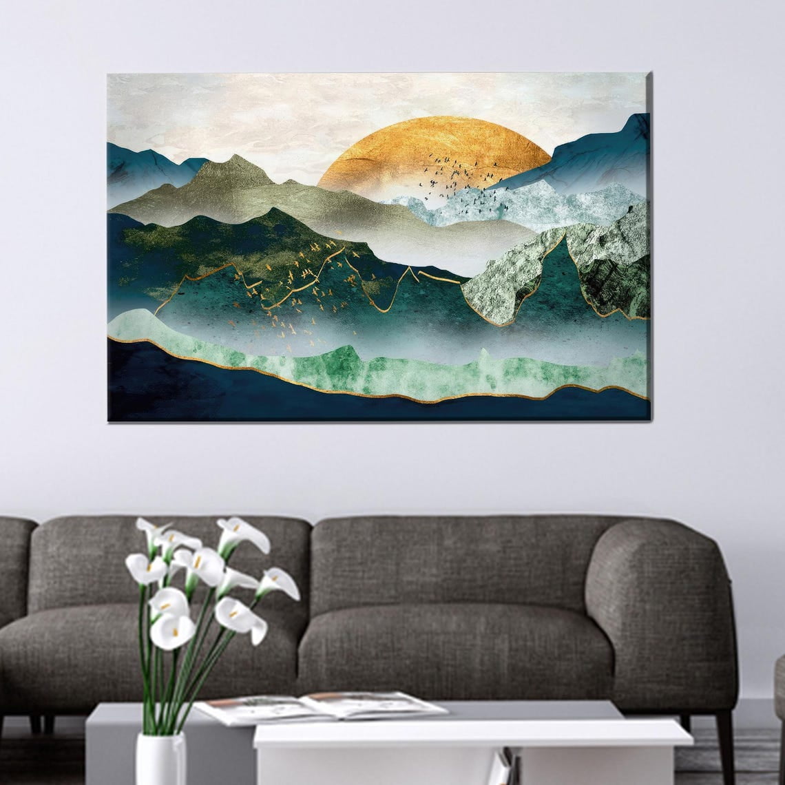 Velto View Canvas Gift, Abstract Mountain Canvas Art, Blue Ridge ...
