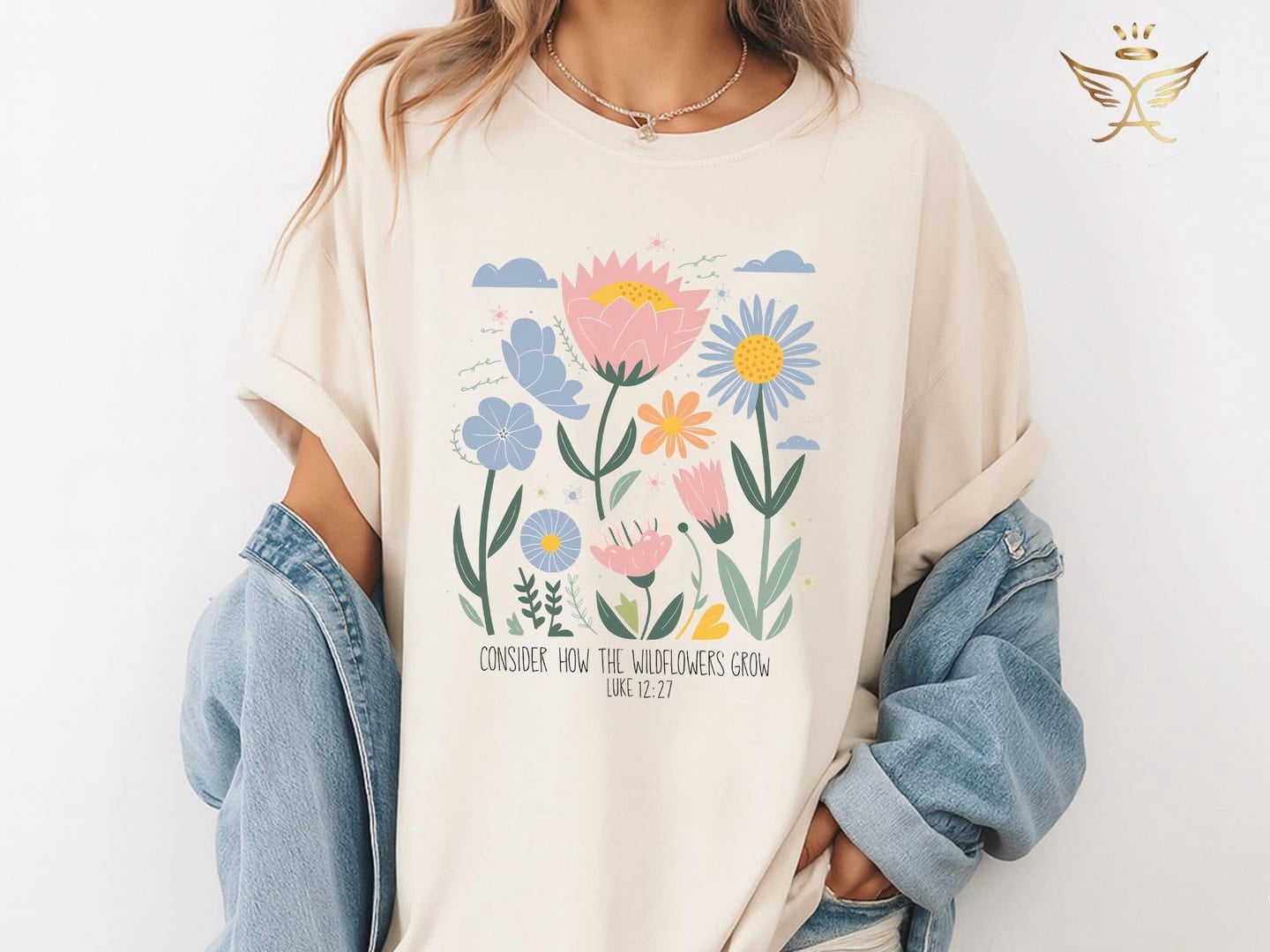 Velto Wildflower Faith Graphic T-Shirt Bible Verse Religious ...