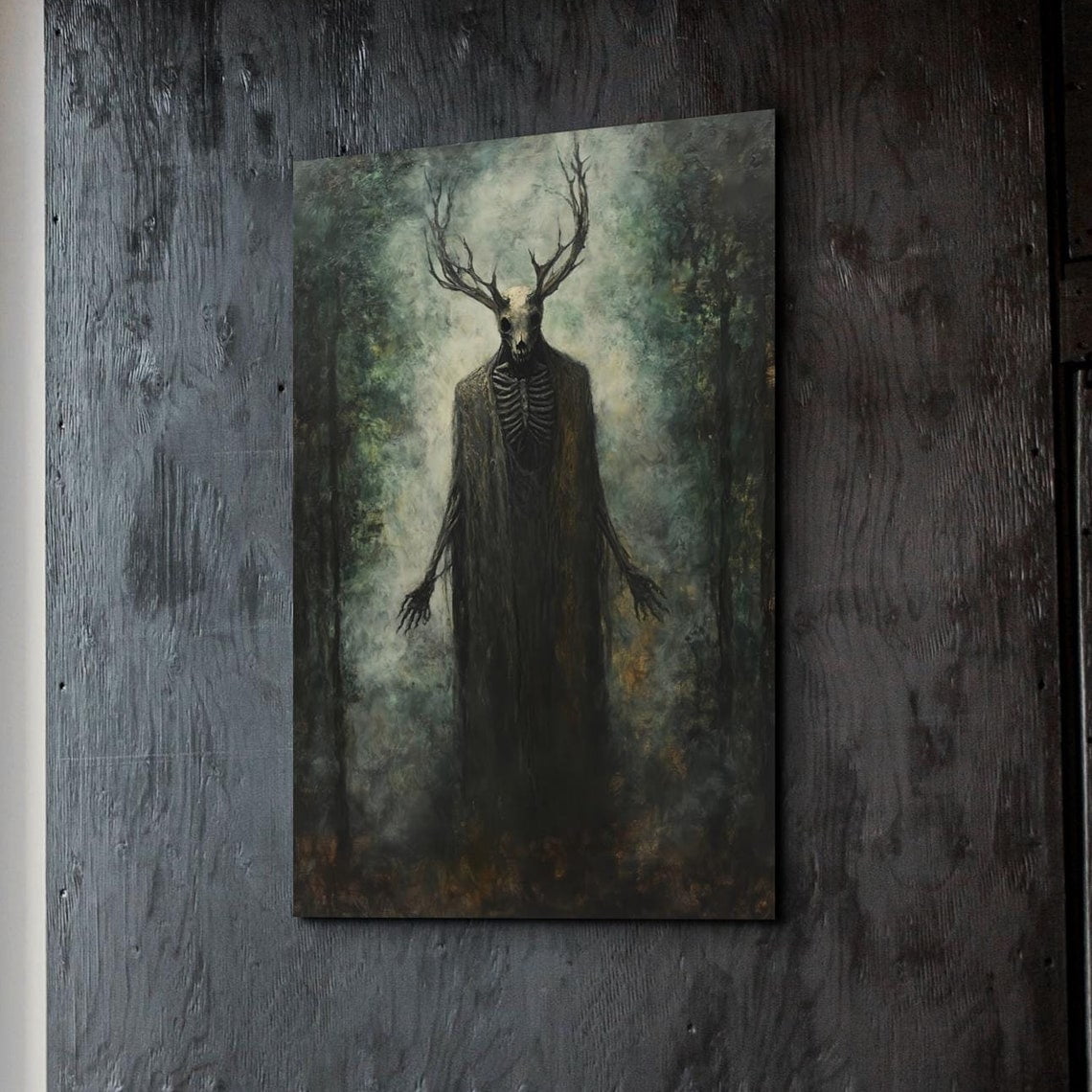 Velto Woodland Demon Canvas Art Gothic Dark Academia Illustration Raven ...