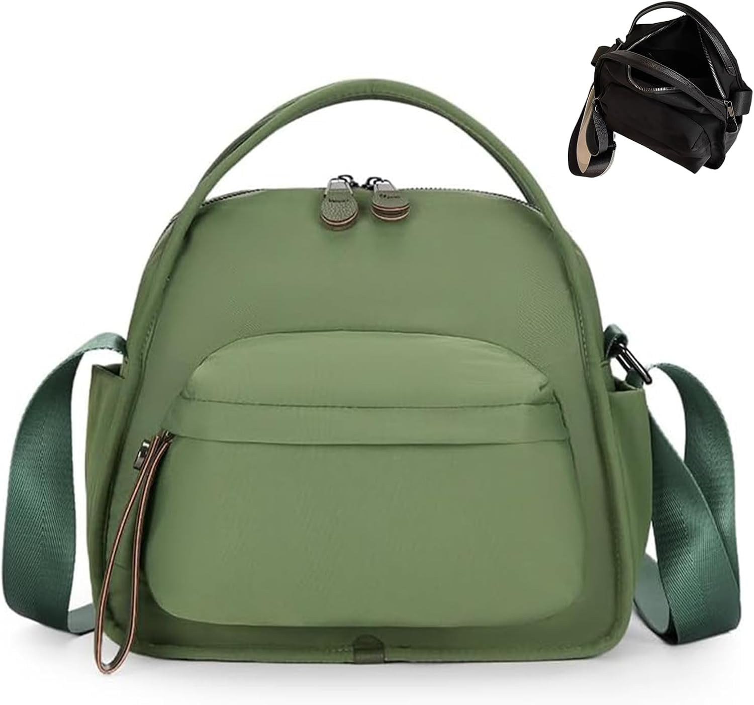 Veluna Crossbody Shoulder Bag, Solid Nylon Travel Purses Large Capacity ...